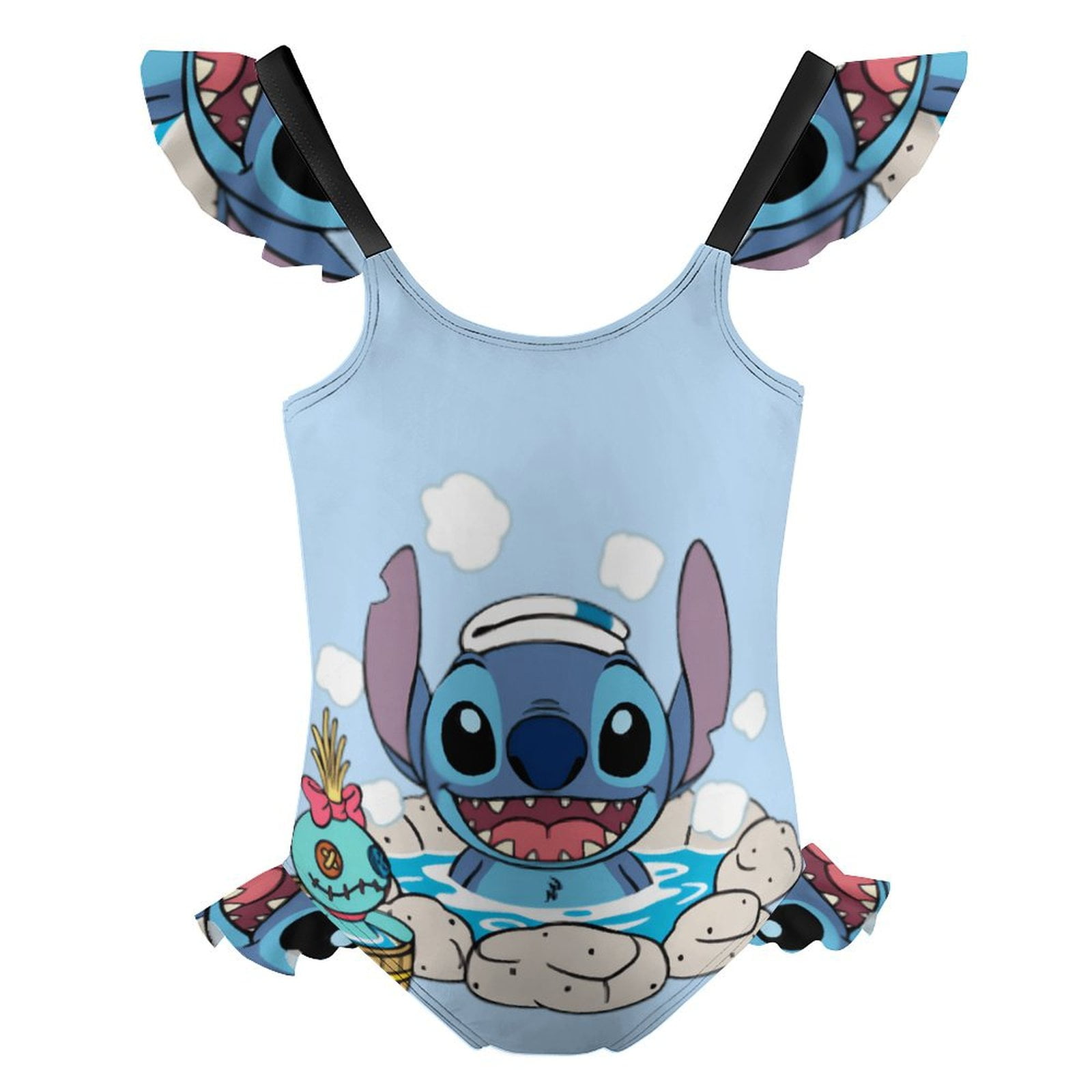 Stitch swimsuit for Girl Cute Teen Girls One Piece Ruffle Trim Bathing ...