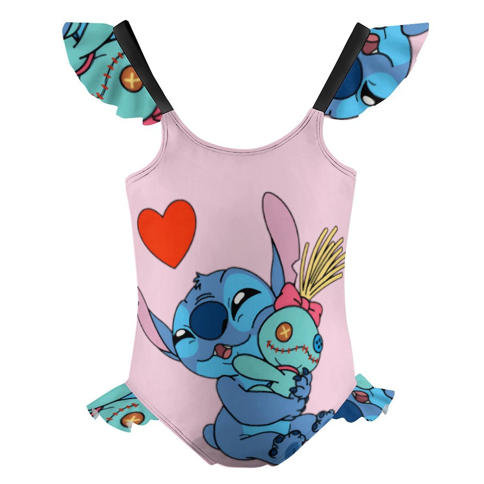 Stitch swimsuit for Girl Cute Teen Girls One Piece Ruffle Trim Bathing ...