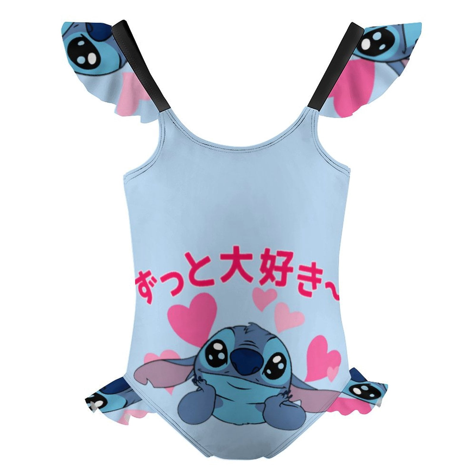 Stitch swimsuit for Girl Cute Teen Girls One Piece Ruffle Trim Bathing ...