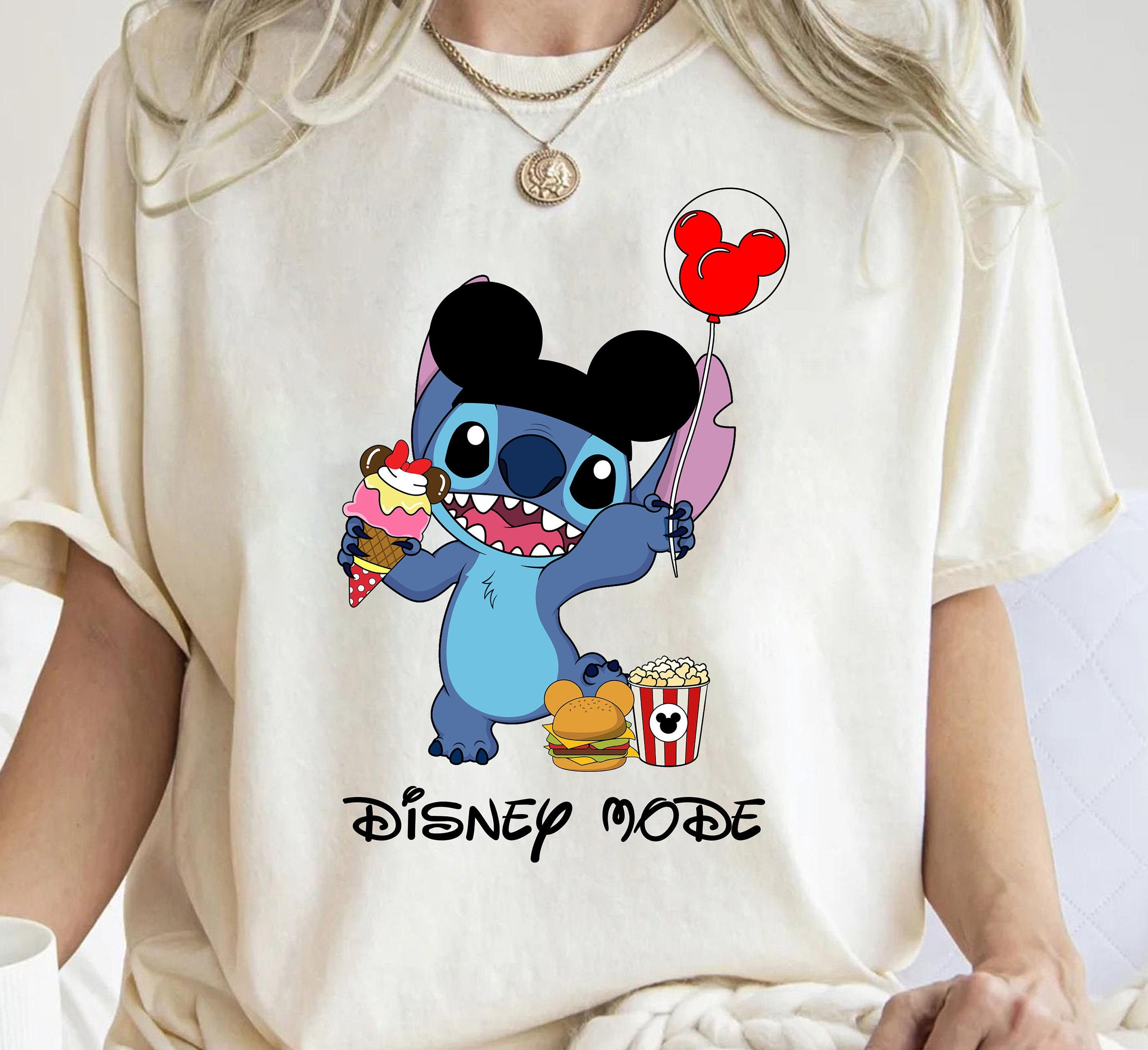Stitch with Mickey Balloon Disney Mode Shirt, Disney Lilo and Stitch ...