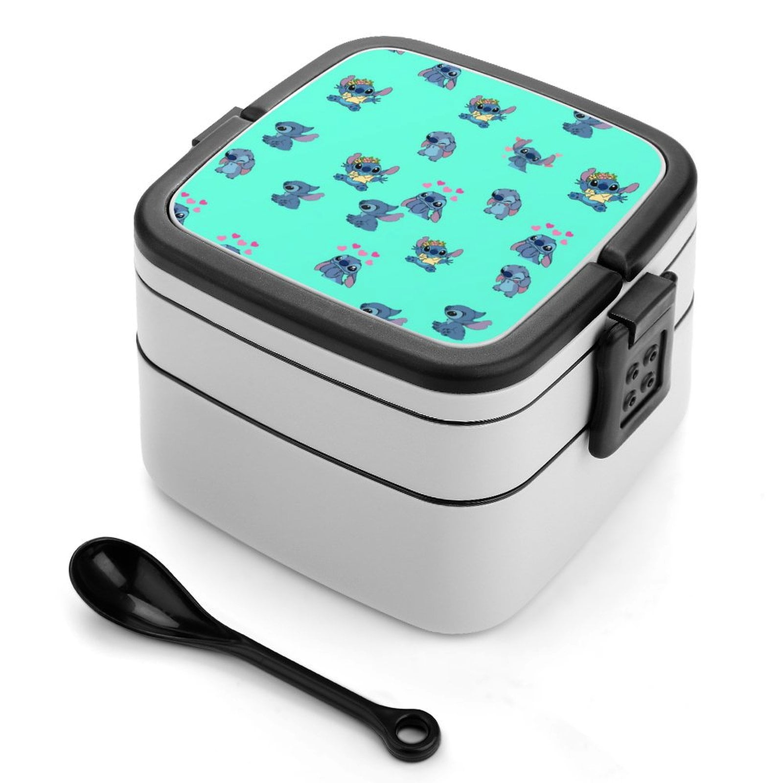 Stitch87 Lunch Boxes 1000 ML Double Layer Bento Box with Utensils ...
