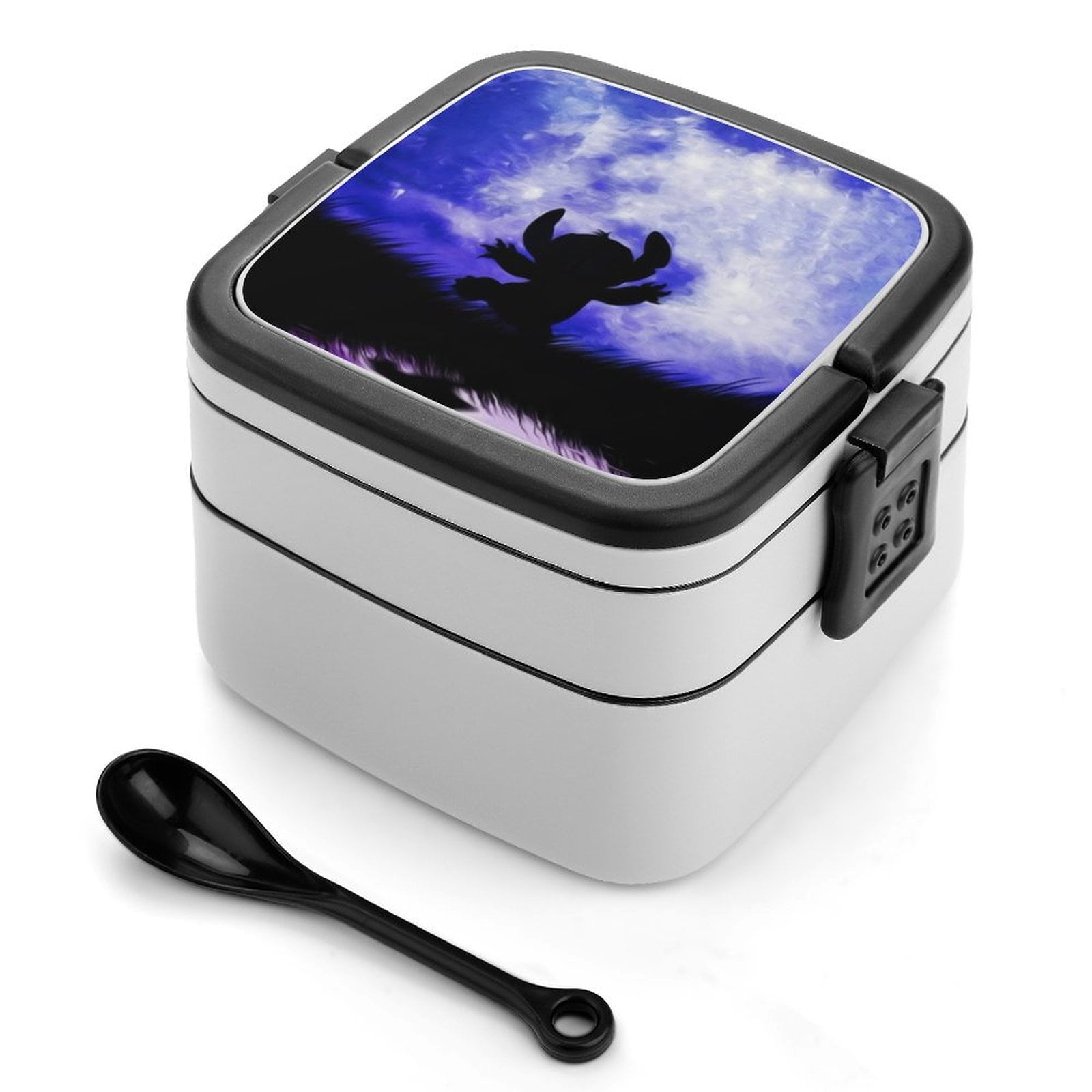 Stitch903 Reusable Bento Boxes Lunch Box Double Layer Stackable ...