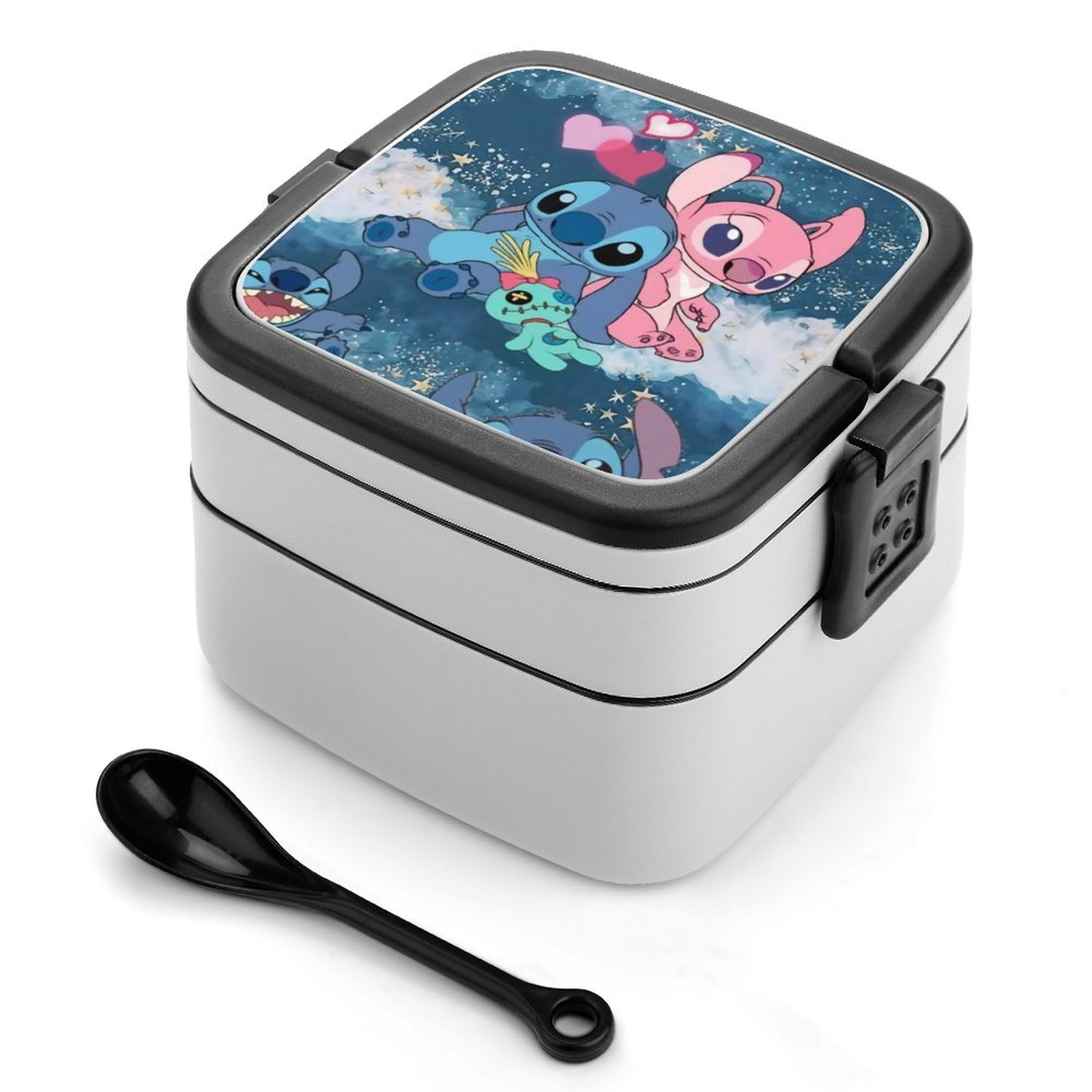 Stitch96 Reusable Bento Boxes Lunch Box Double Layer Stackable ...