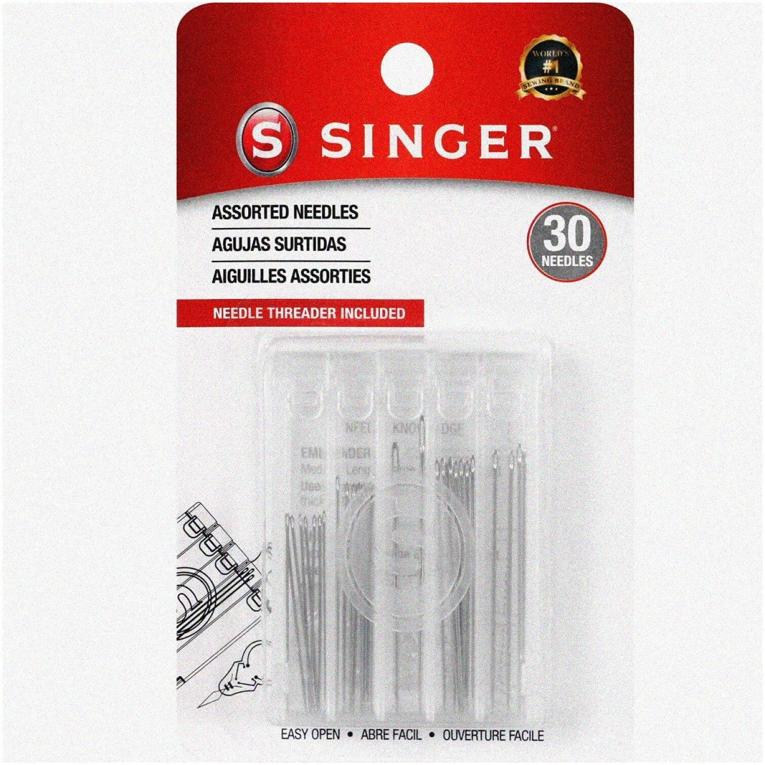 StitchPro Compact Needle Set - Threader Included! 30 Assorted Sizes for ...