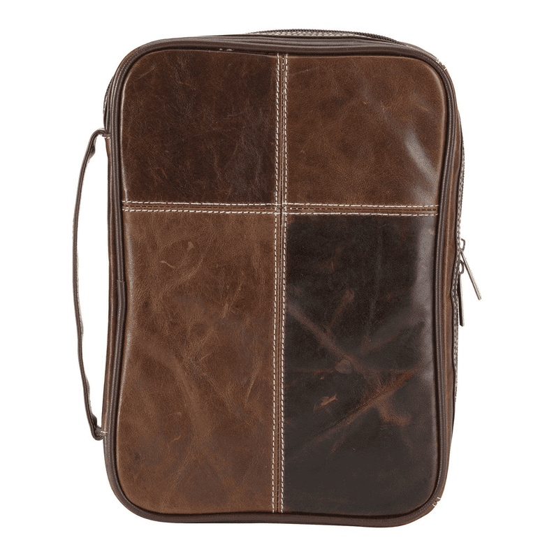 Stitched Cross Bible Cover, Genuine Leather, Large - Walmart.com