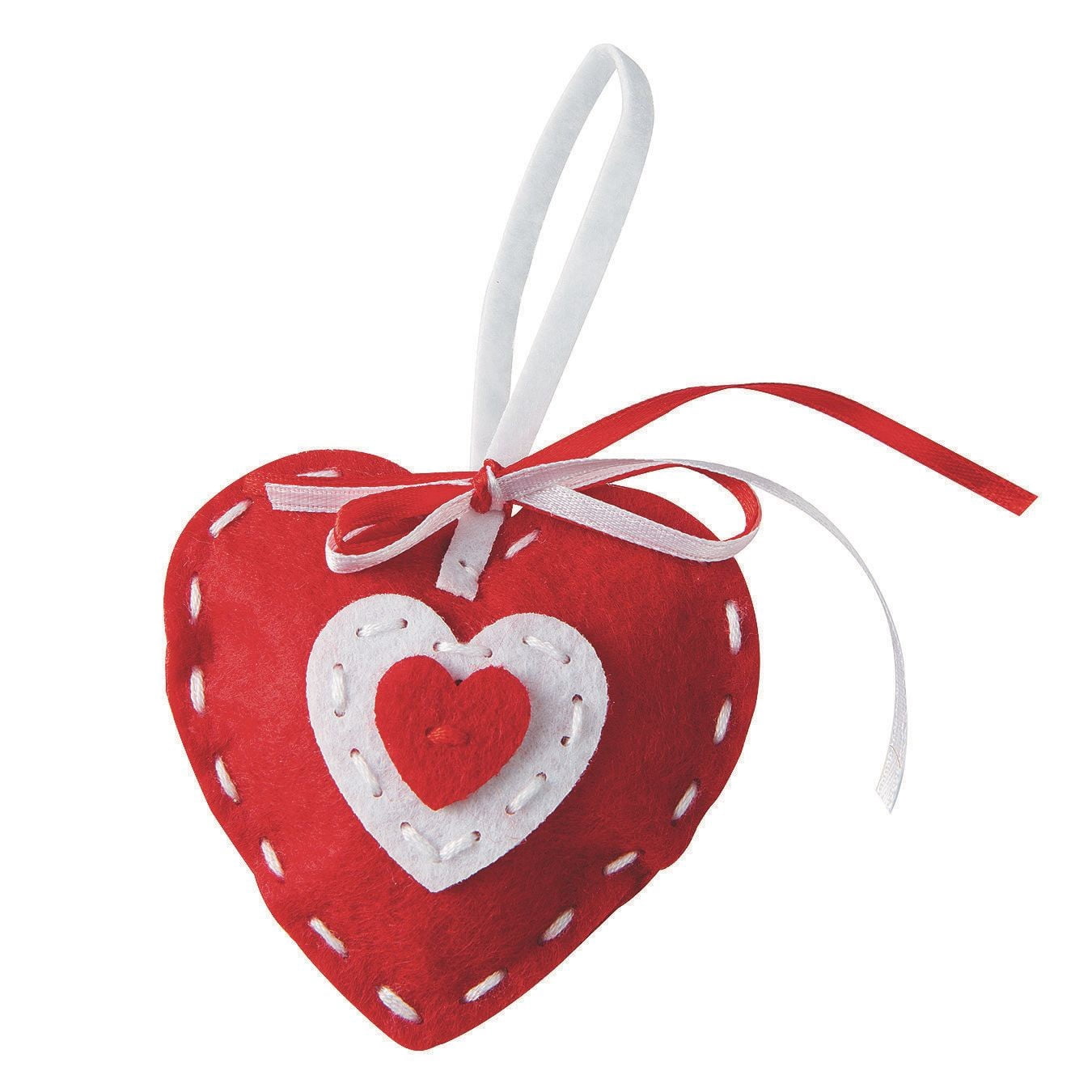 Stitched Heart Ornament Craft Kit (Pack of 12) - Walmart.com