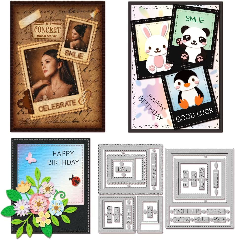 Stitched Photo Frames Metal Die Cuts Square Photo Frames Metal Cutting ...
