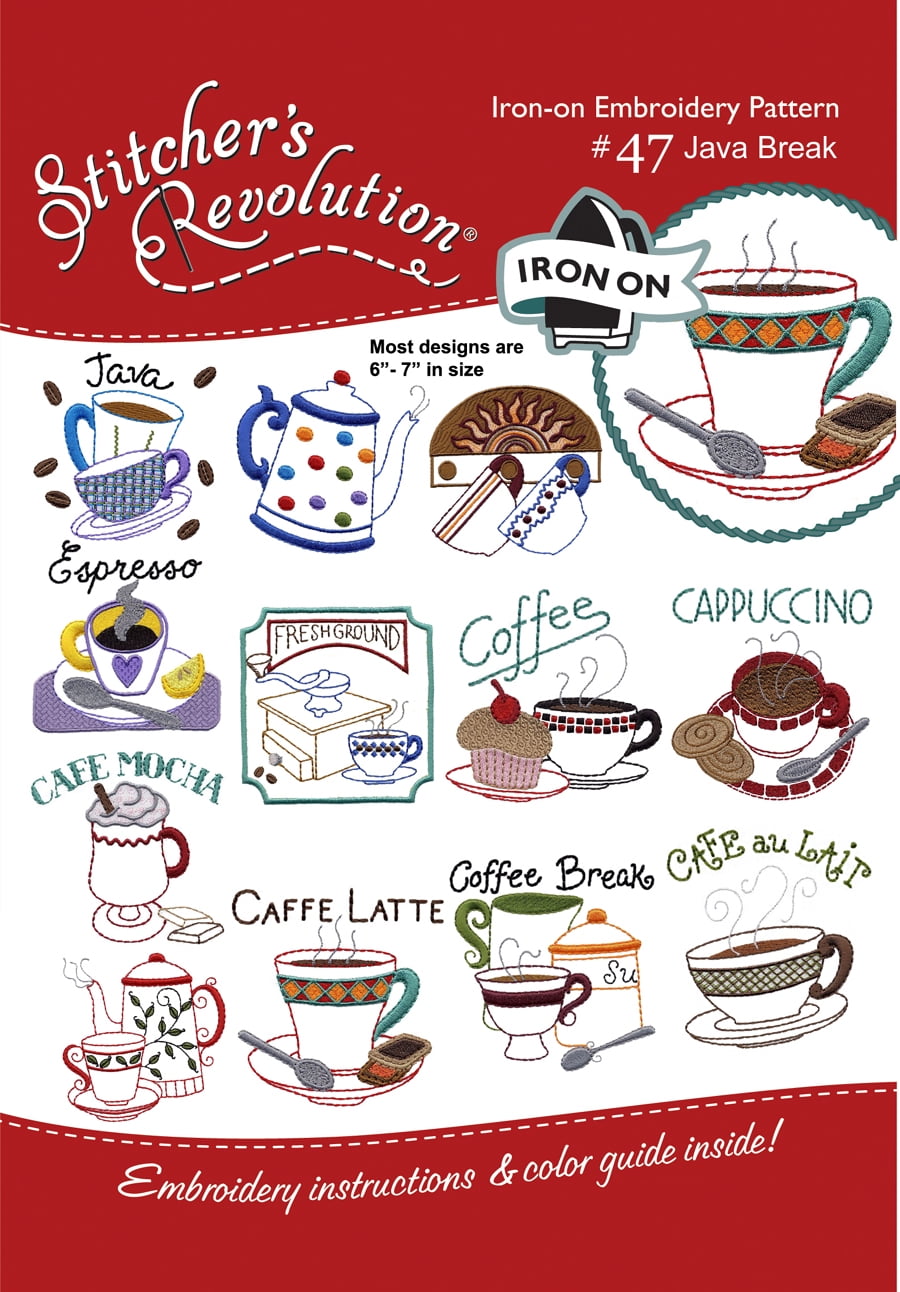 Stitcher's Revolution Brand Java Break Iron-on Transfer Pattern for ...