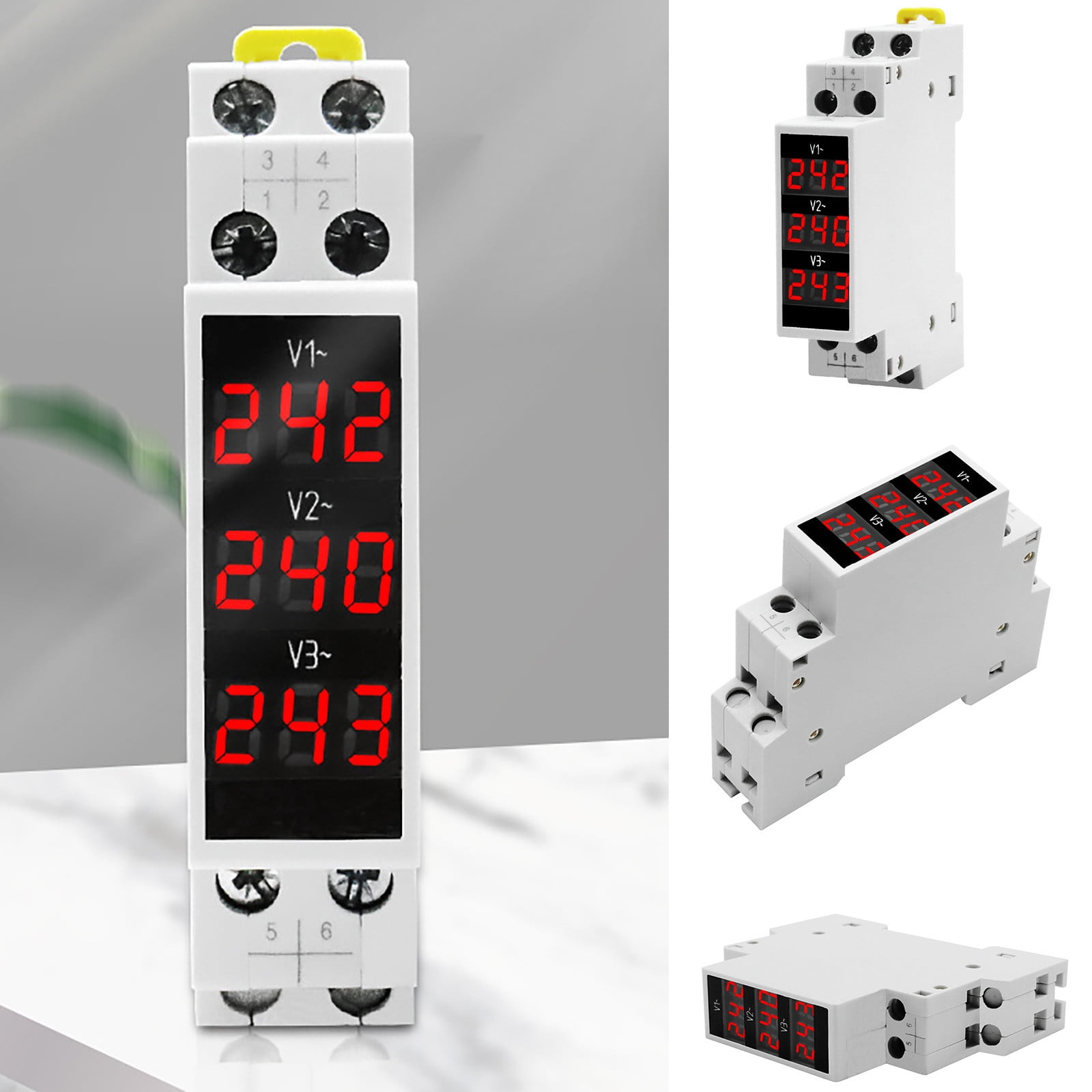Stiwee Guide Rail Three-phase Voltmeter AC Modular Instrument Indicator ...