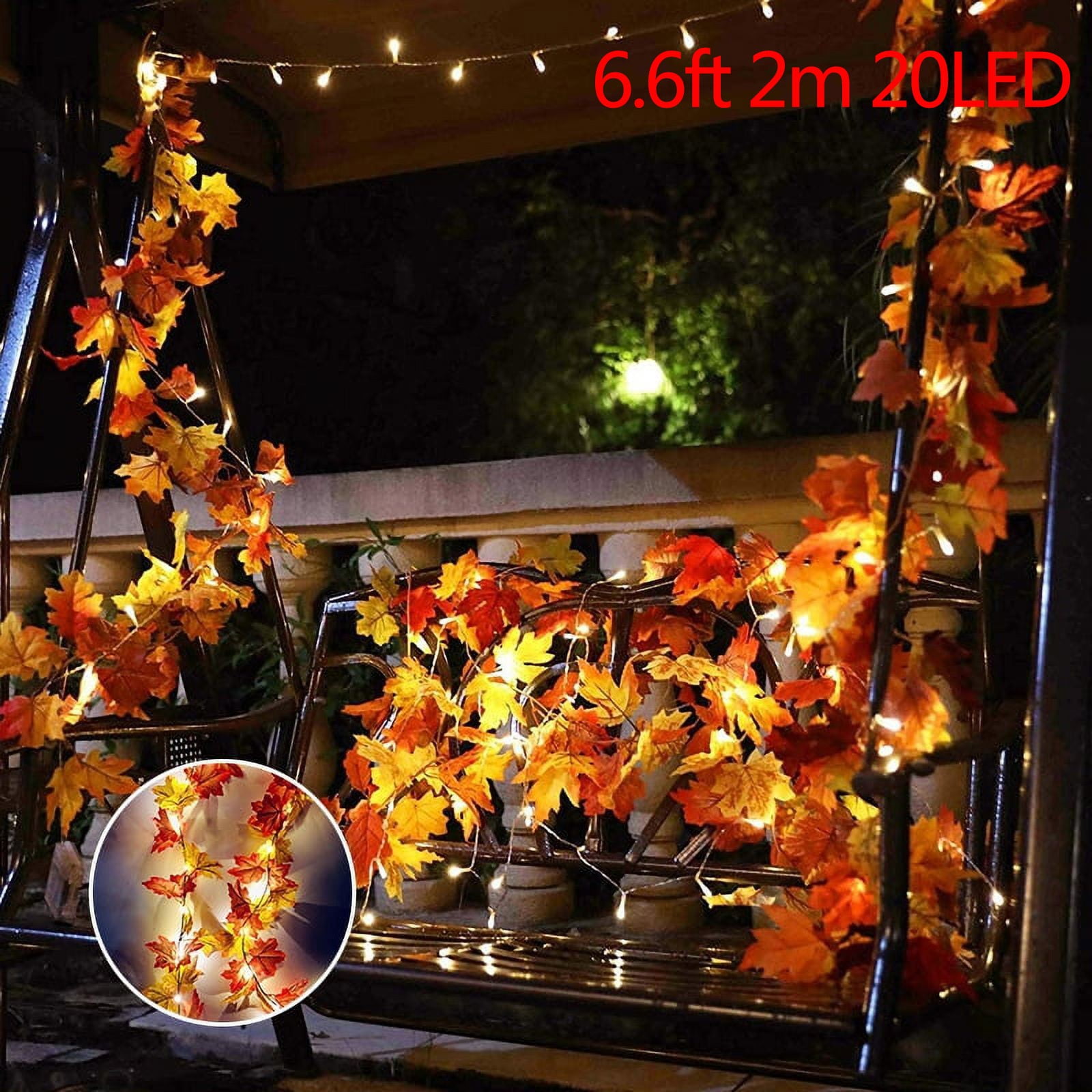 Stiwee Newest Tech Home Lighting Two Colors Leaves Maple Leaf String ...