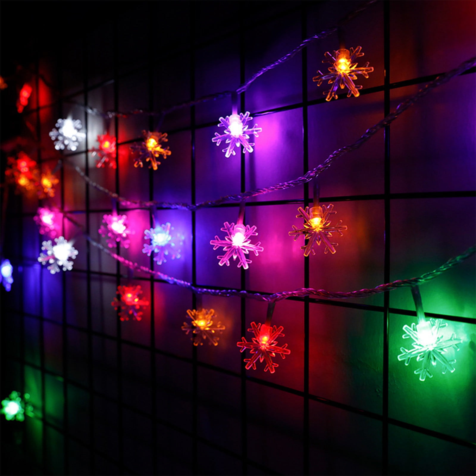 Stiwee Shiny Lamp Home Decor Light Snowflake String Lights Battery ...