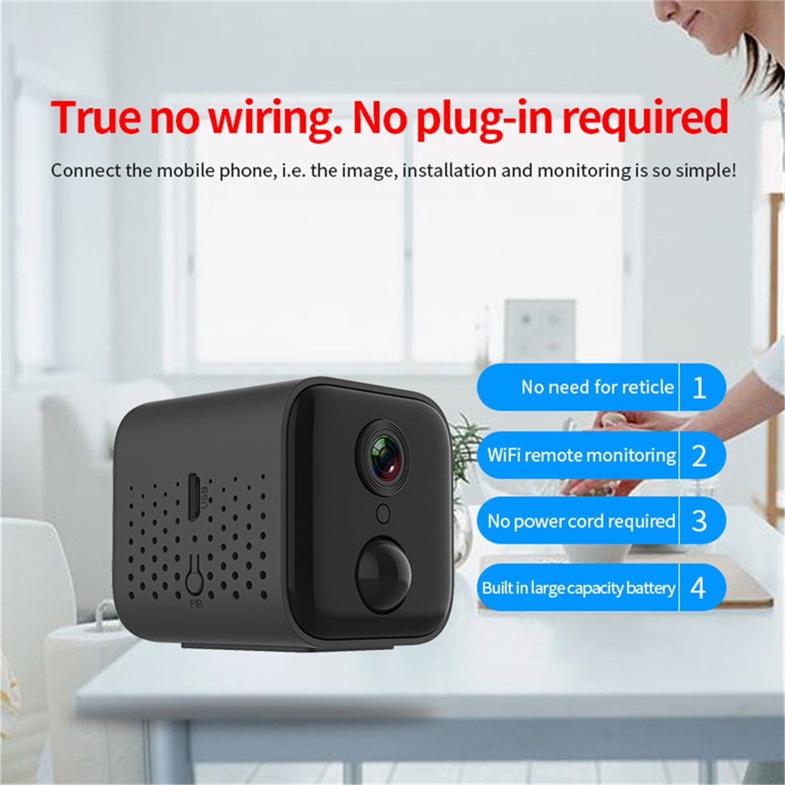 Stiwee Wireless Indoor Security Camera A21 1080P HD Wireless WiFi Video ...