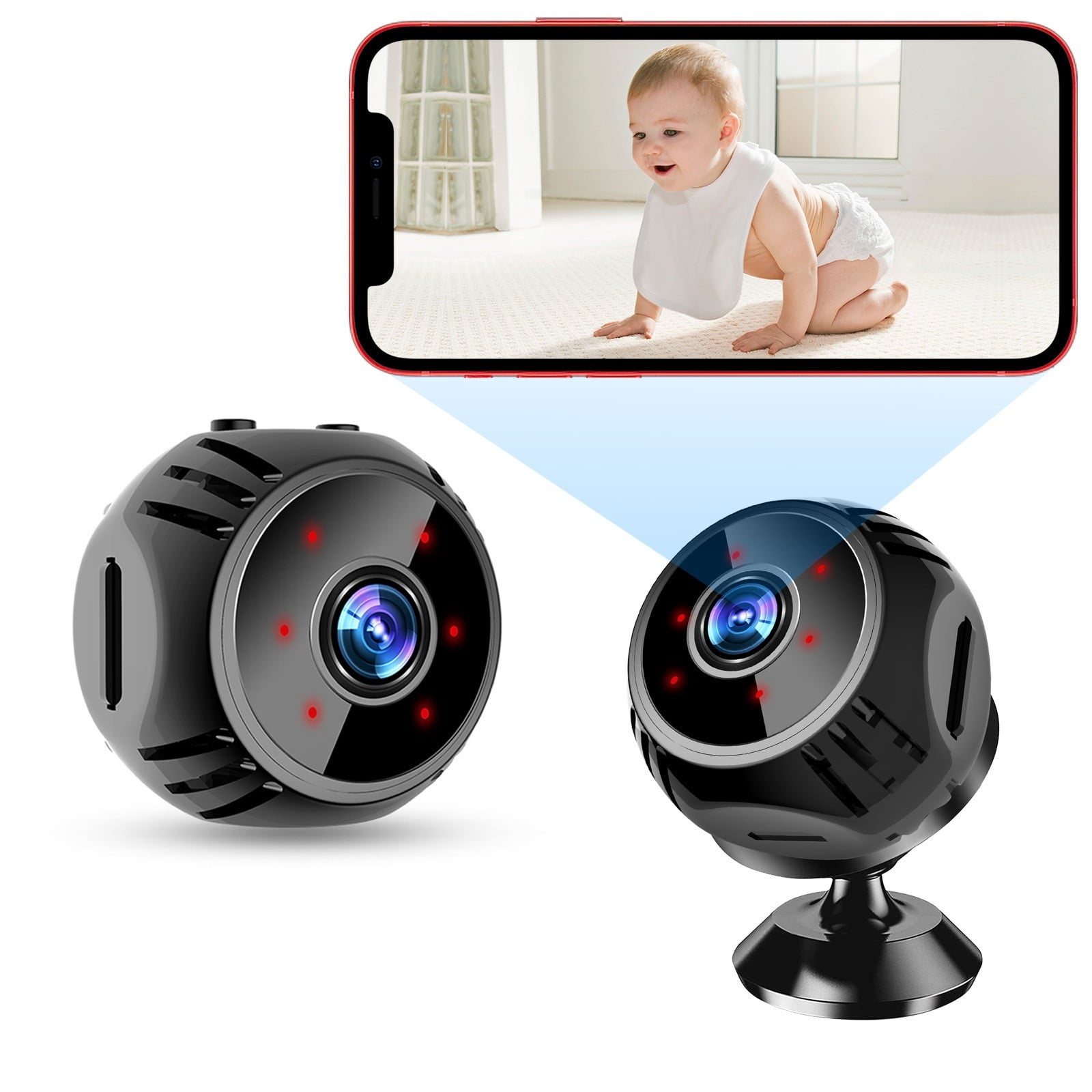 Stiwee Wireless Indoor Security Camera Portable Home Security Cameras ...
