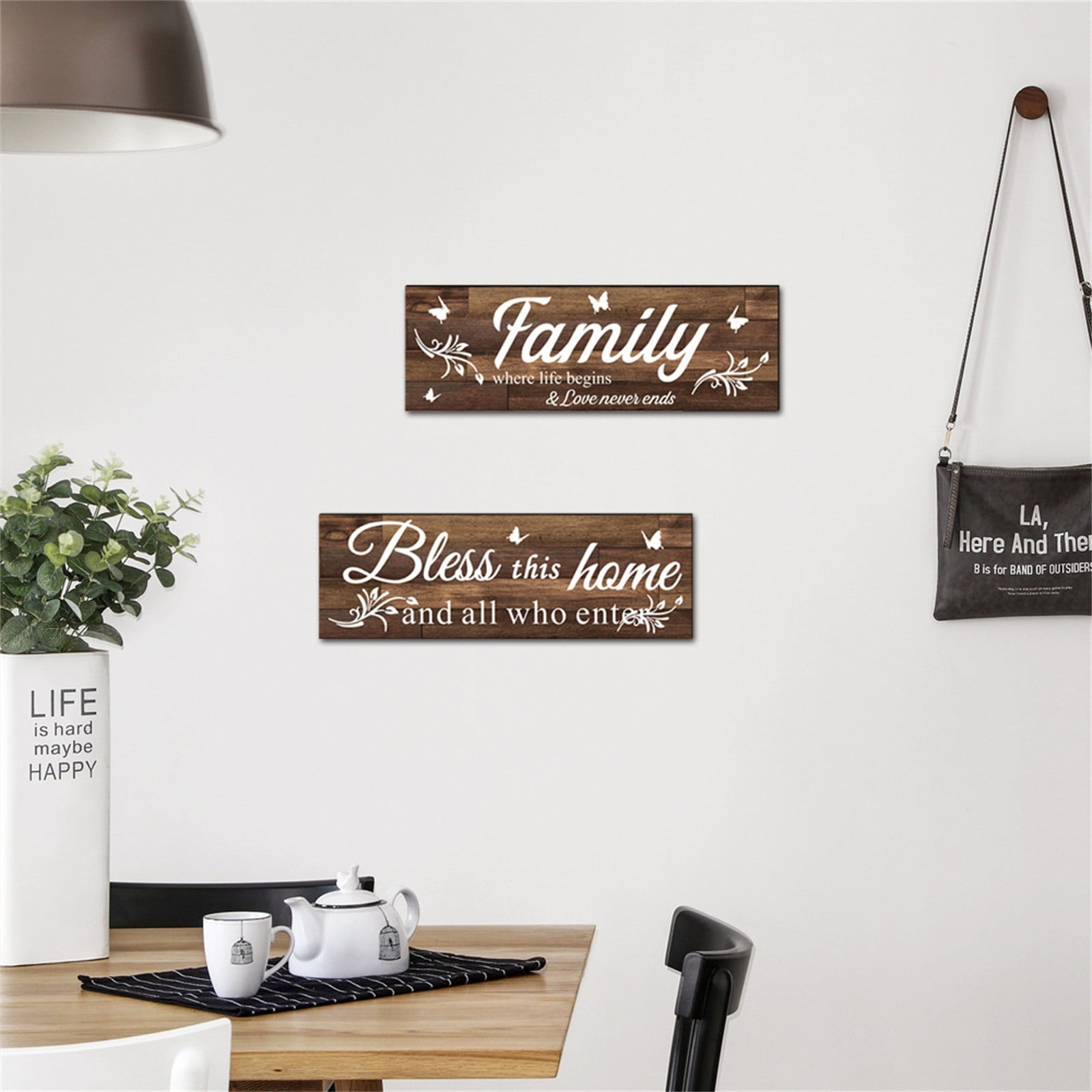 Stiwee Wooden Signs This Home Family Wall Art Decor For Bedroom Living ...