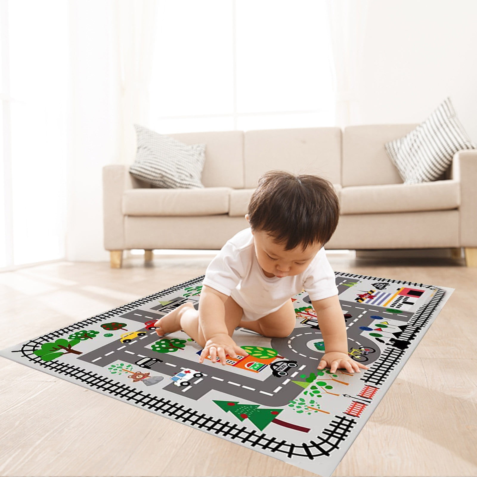Stiyth Kids Play Mat Rug Toddler Activity Mat Fun and Educational City ...