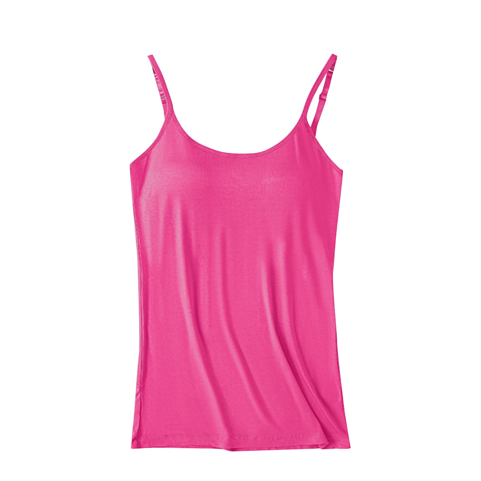 Kopltyrfg Women Camisole with Built in Bra, Womens Adjustable Spaghetti ...