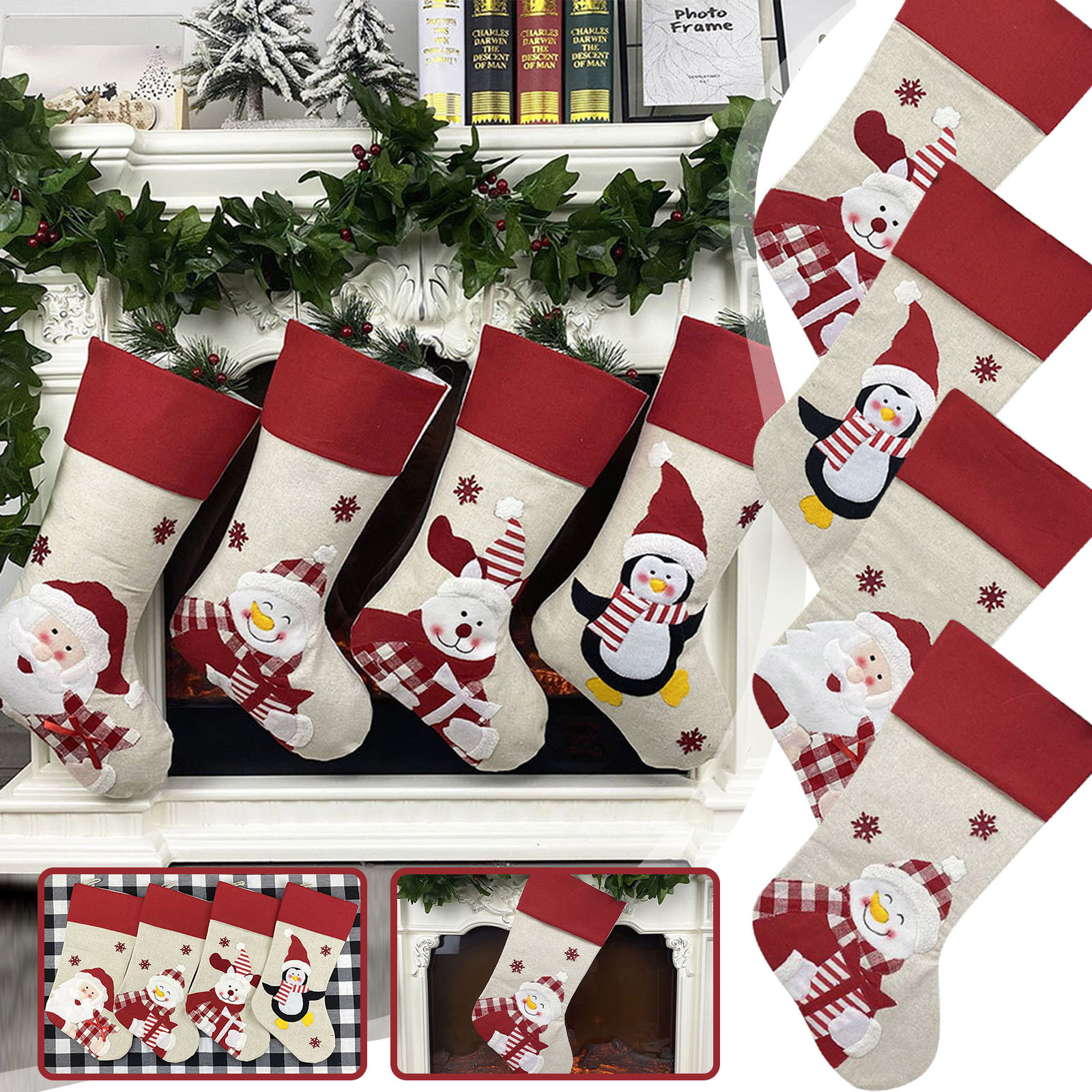 StlyGar 18.5 Inches Christmas Stocking Classic Large Size Xmas Stocking ...