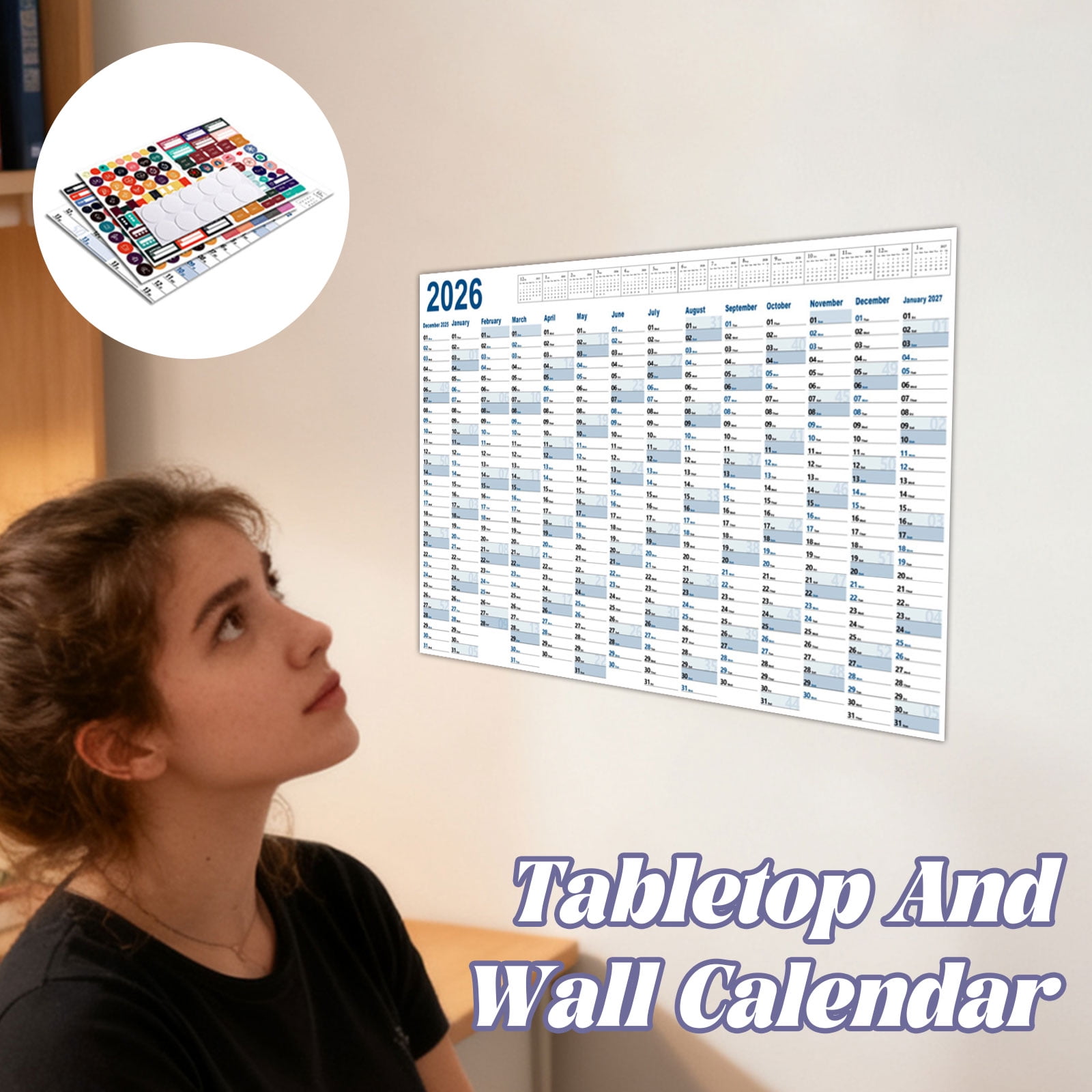 StlyGar 2026 Wall Yearly Planner, Large 12 Month Annual Wall Calendar ...