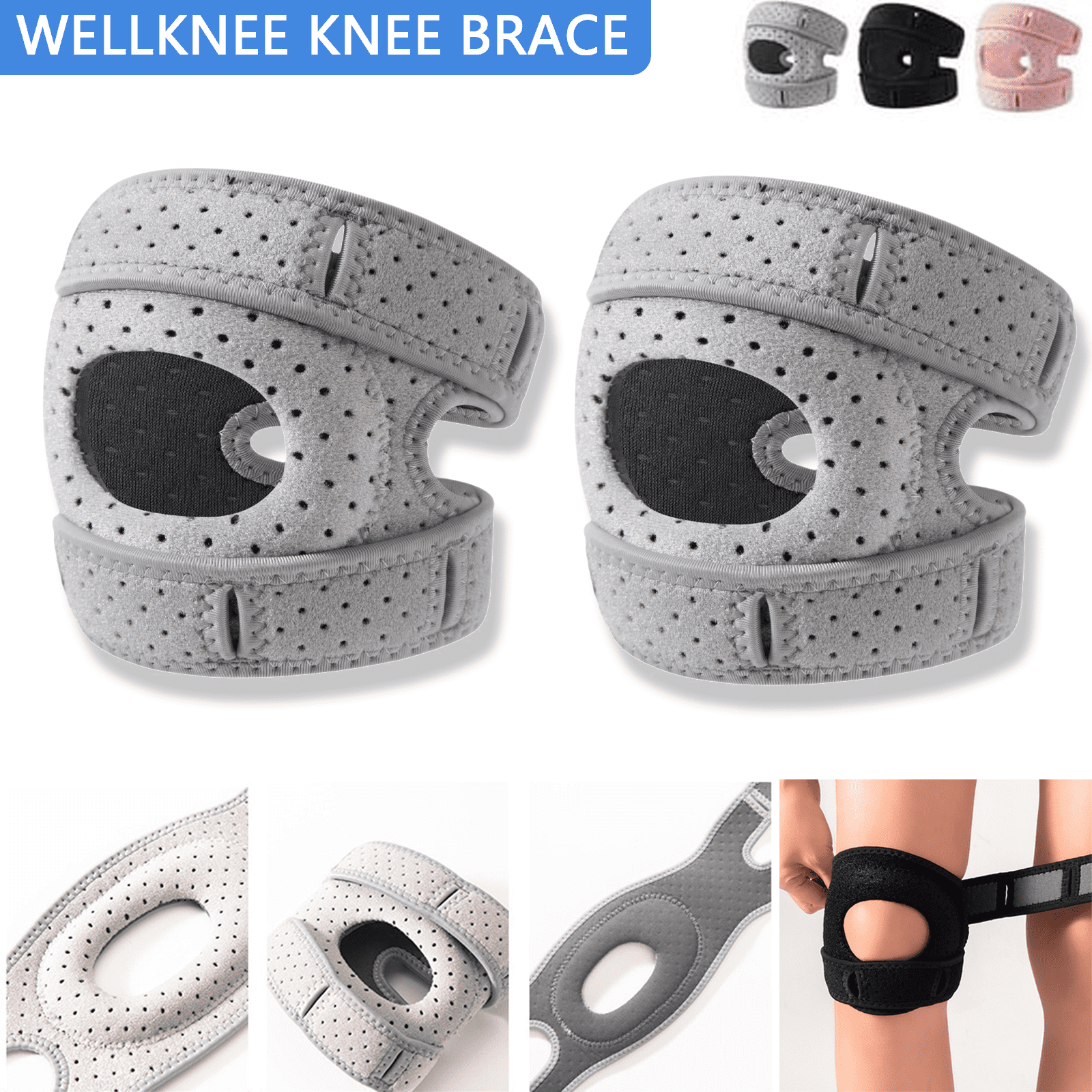 StlyGar 2PCS Knee Brace for Women & Men, Knee Support Strap Stabilizer ...