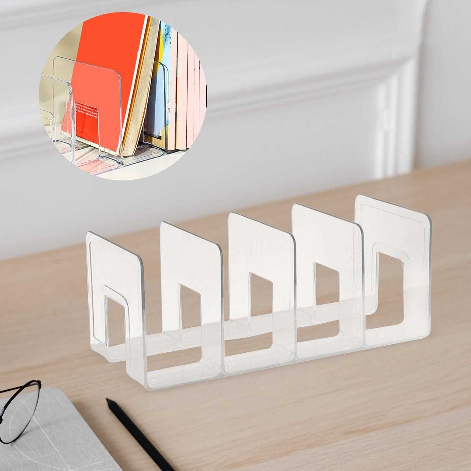 StlyGar 4-Column Book Stand, Desk Mounted Bookshelf, Desktop Book ...