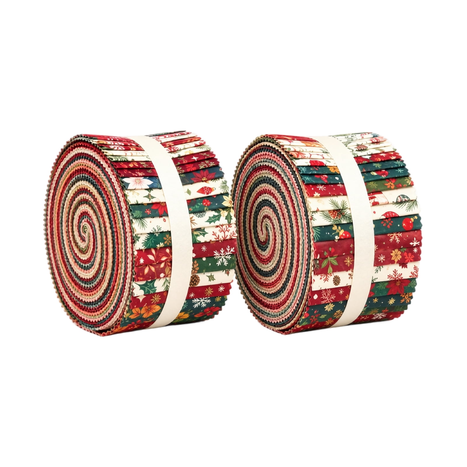 StlyGar 40-Pack Christmas Jelly Roll Fabric Strips, Pre-Cut 100% Cotton ...