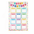 StlyGar 4Pc Birthday Chart Poster for Classroom 11 x 17 Inch Reusable ...