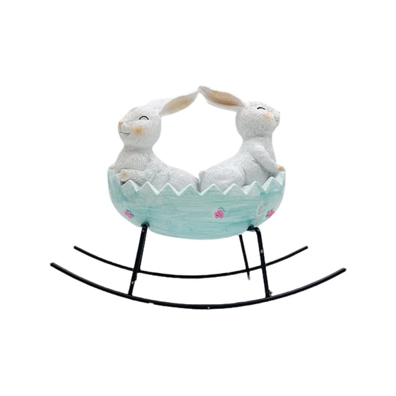 StlyGar Bunny Rabbits Rocking in an Easter Egg Cradle Spring Easter ...