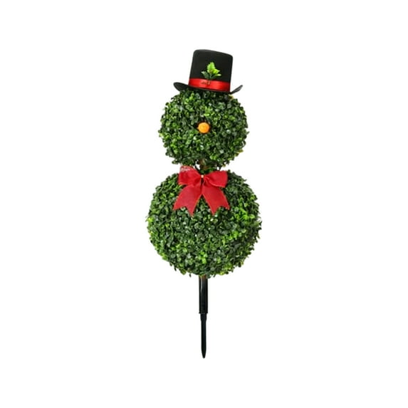 StlyGar Christmas Snowman Topiary Tree Red Ground Plug Decoration ...