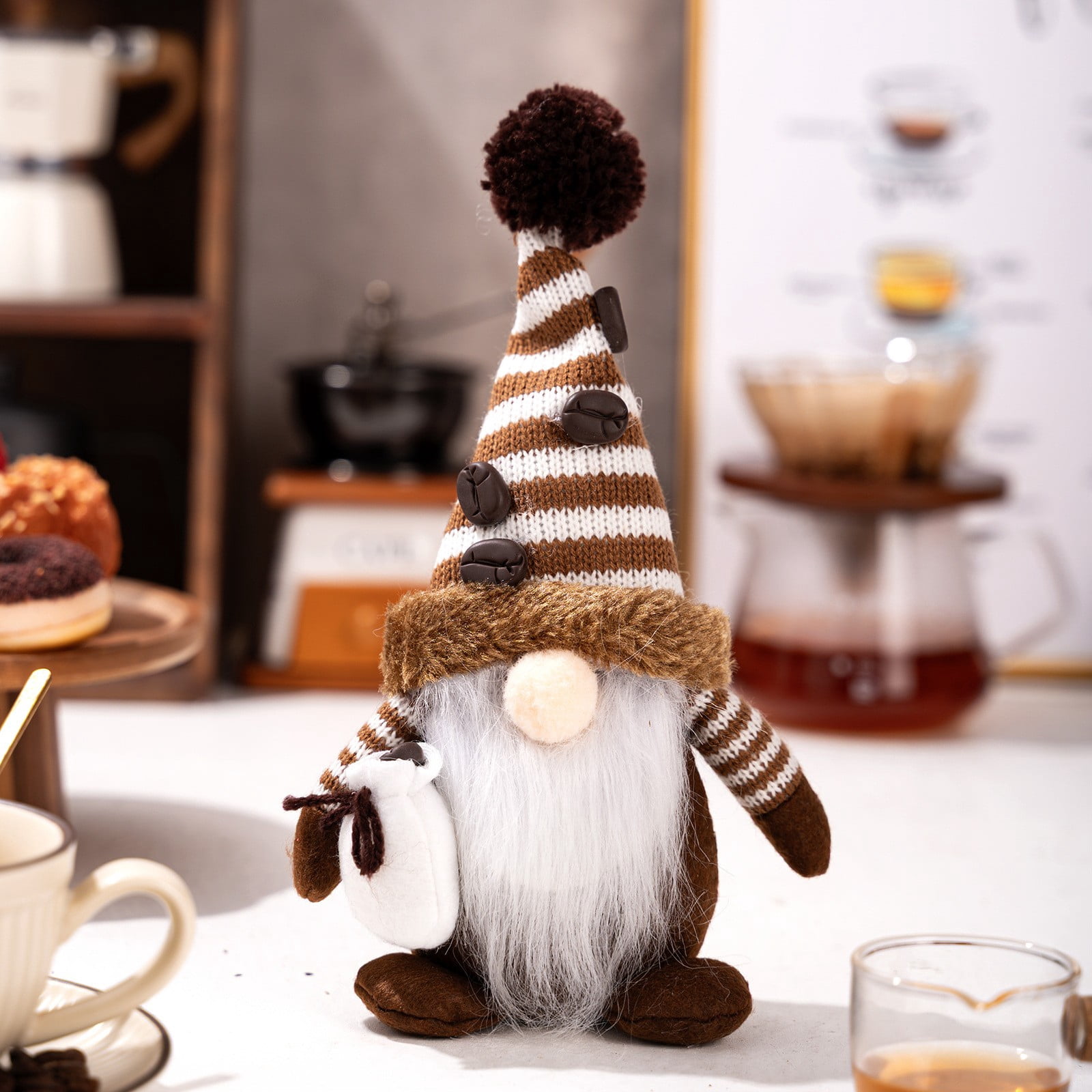 StlyGar Coffee Gnomes Figurines - Tomte Dwarf Decor, Coffee Bar Station ...