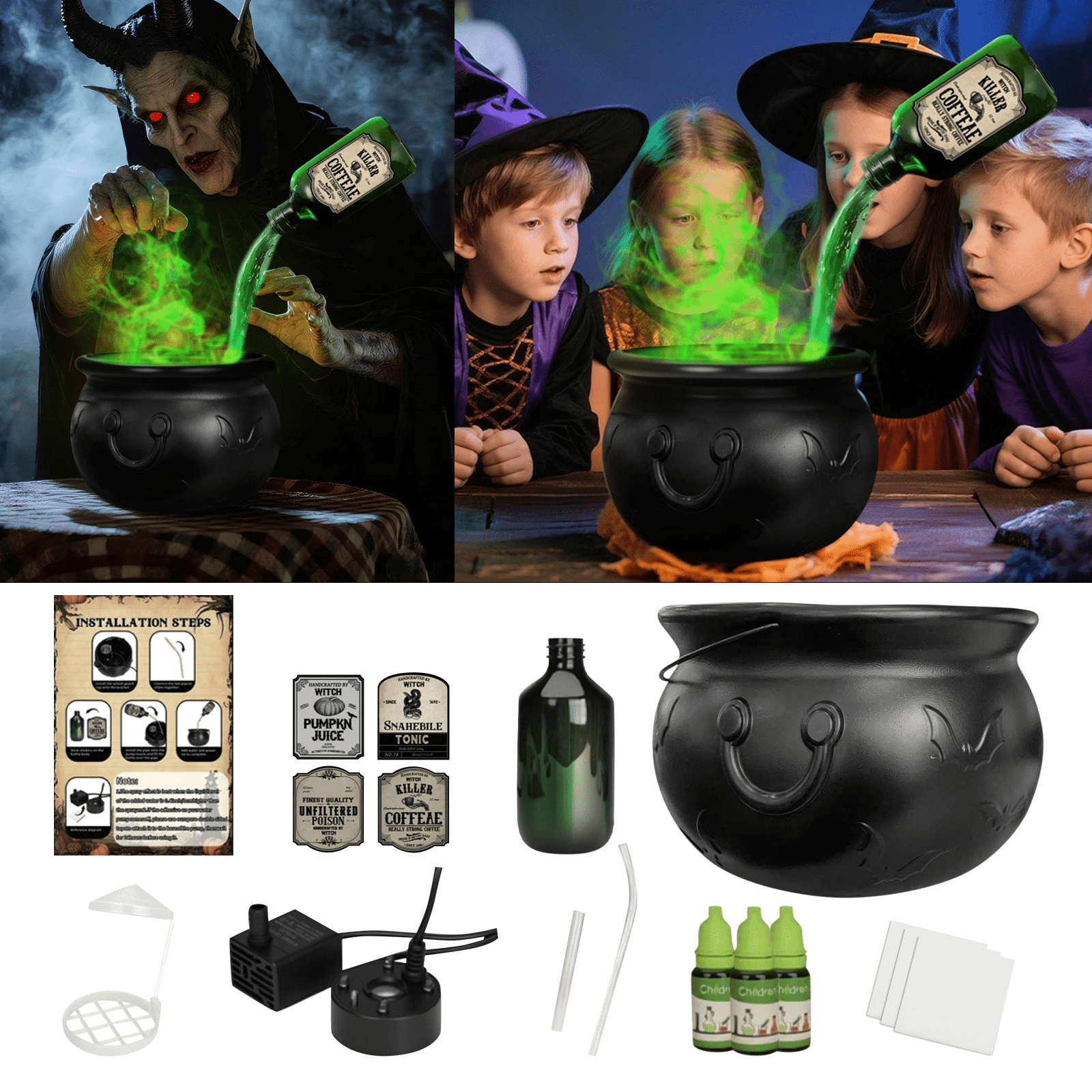 StlyGar DIY Floating Potion Set with Witches Cauldron and Mist Maker ...