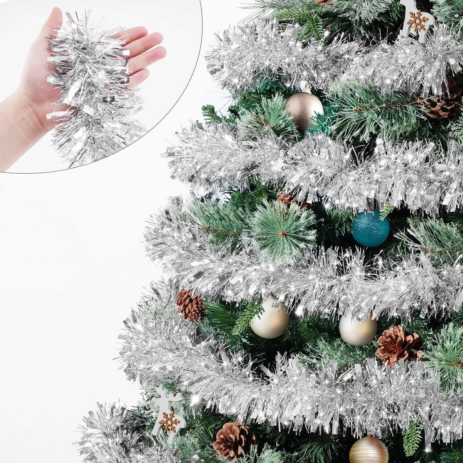StlyGar Festive Christmas Garland with Wool Strips for Wreath and Tree ...