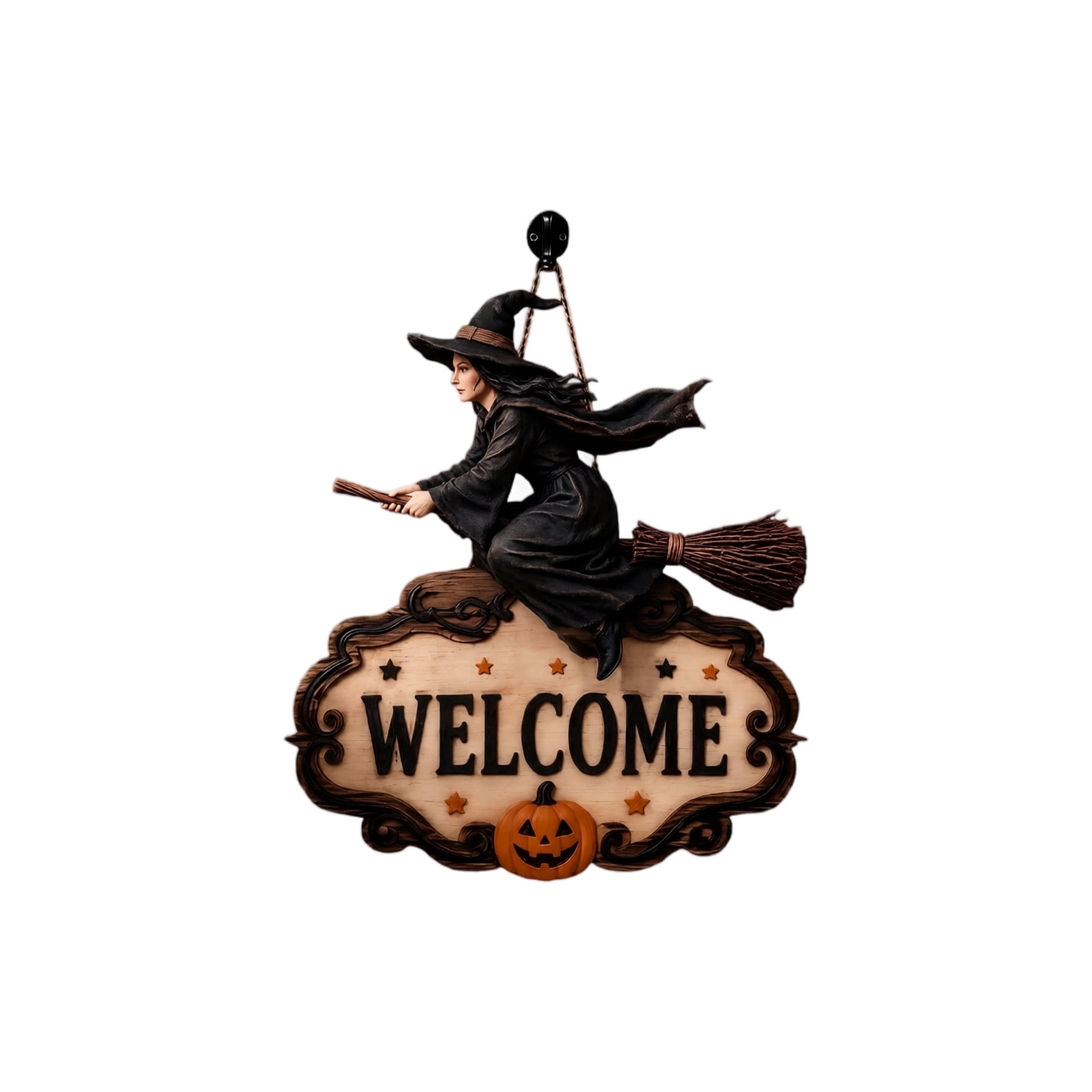 StlyGar Halloween Welcome Sign Wooden Seasonal Decor 7.87 in for Porch ...
