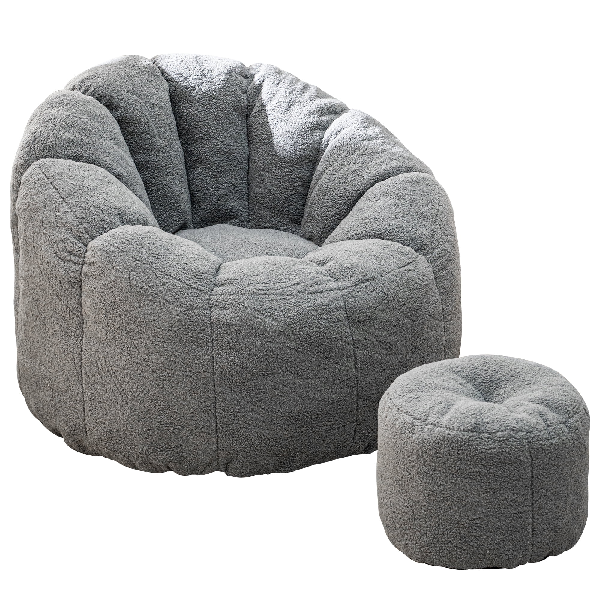 Stmoze Bean Bag Chair for Adults with Foot Stool,Bean Bag Chair for ...