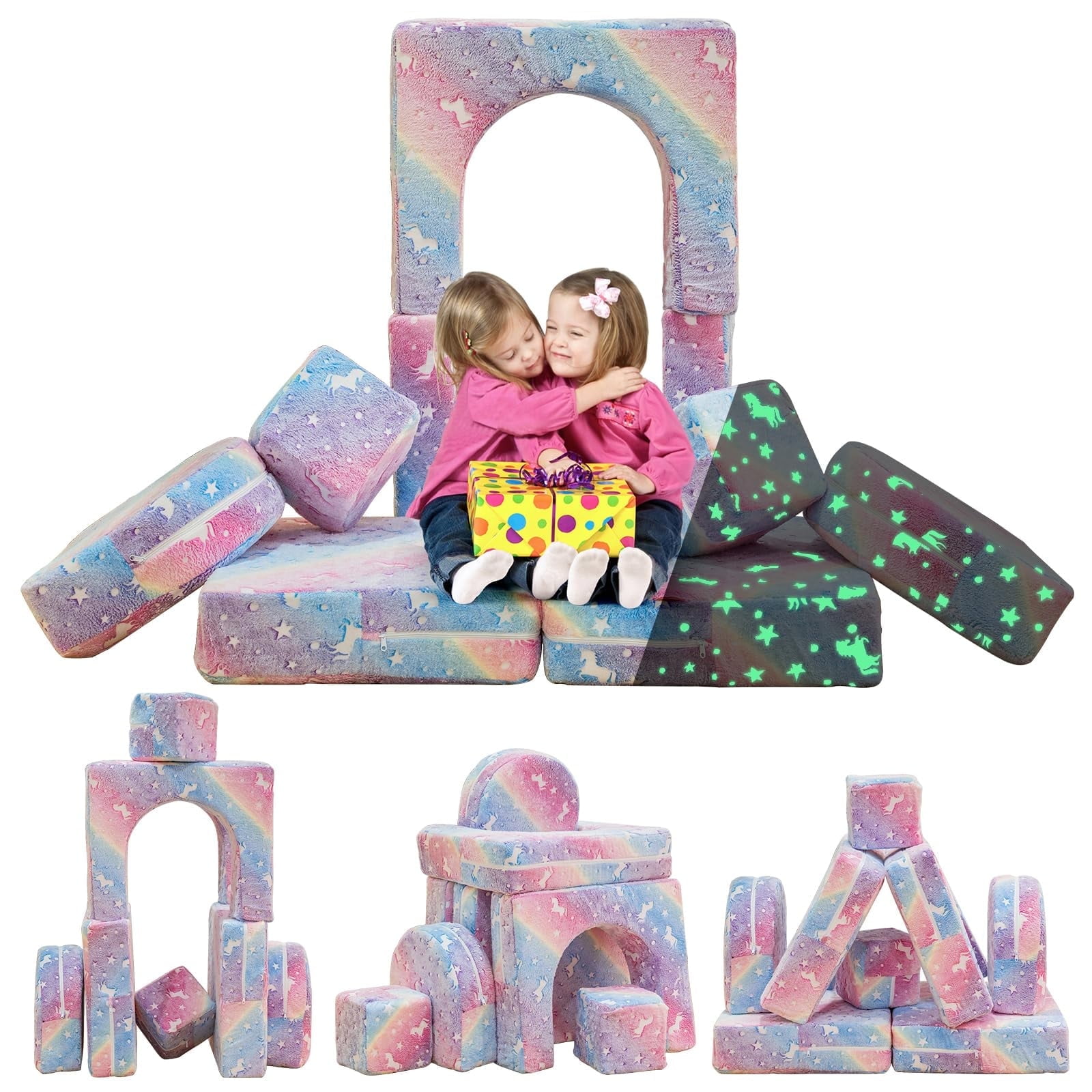 Stmoze Modular Kids Play Couch, Kids Couch for Playroom Bedroom, Kids ...