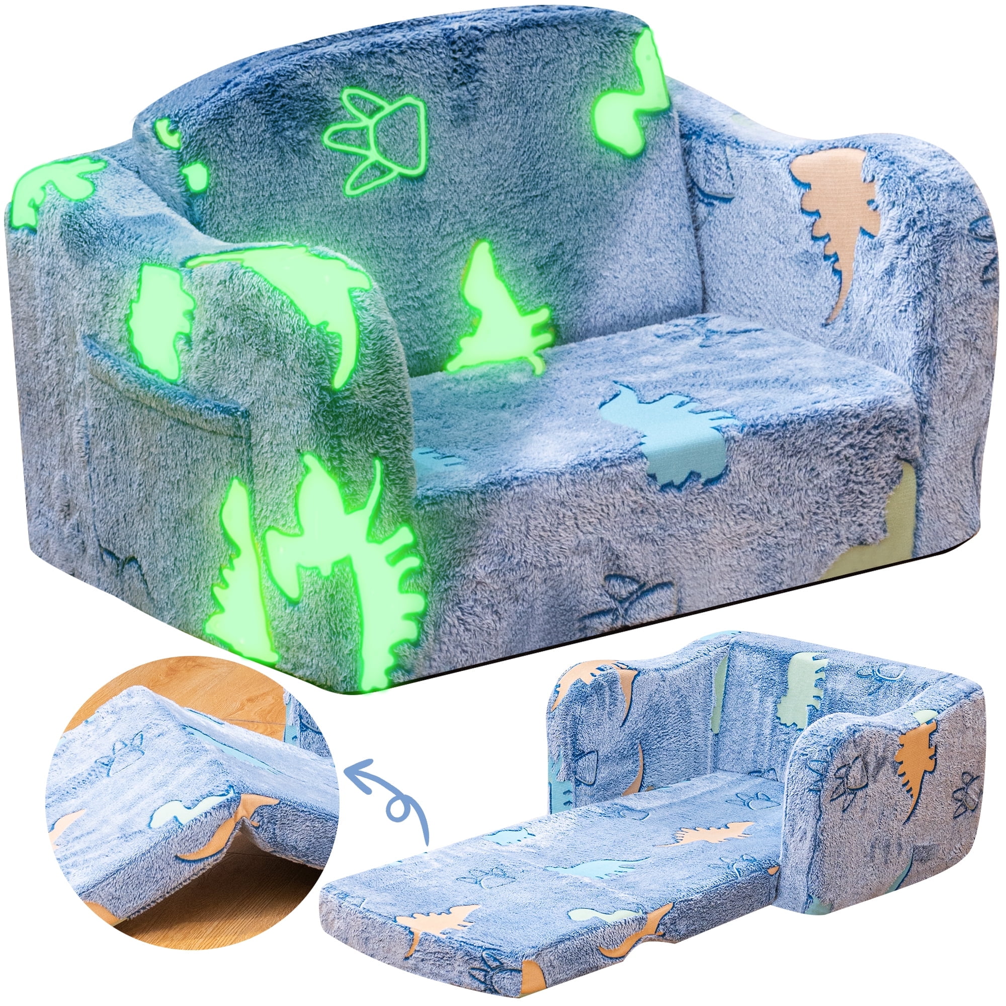 Stmoze Modular Play Couch for Kids 3+ Years Old, Glow in The Dark Play ...