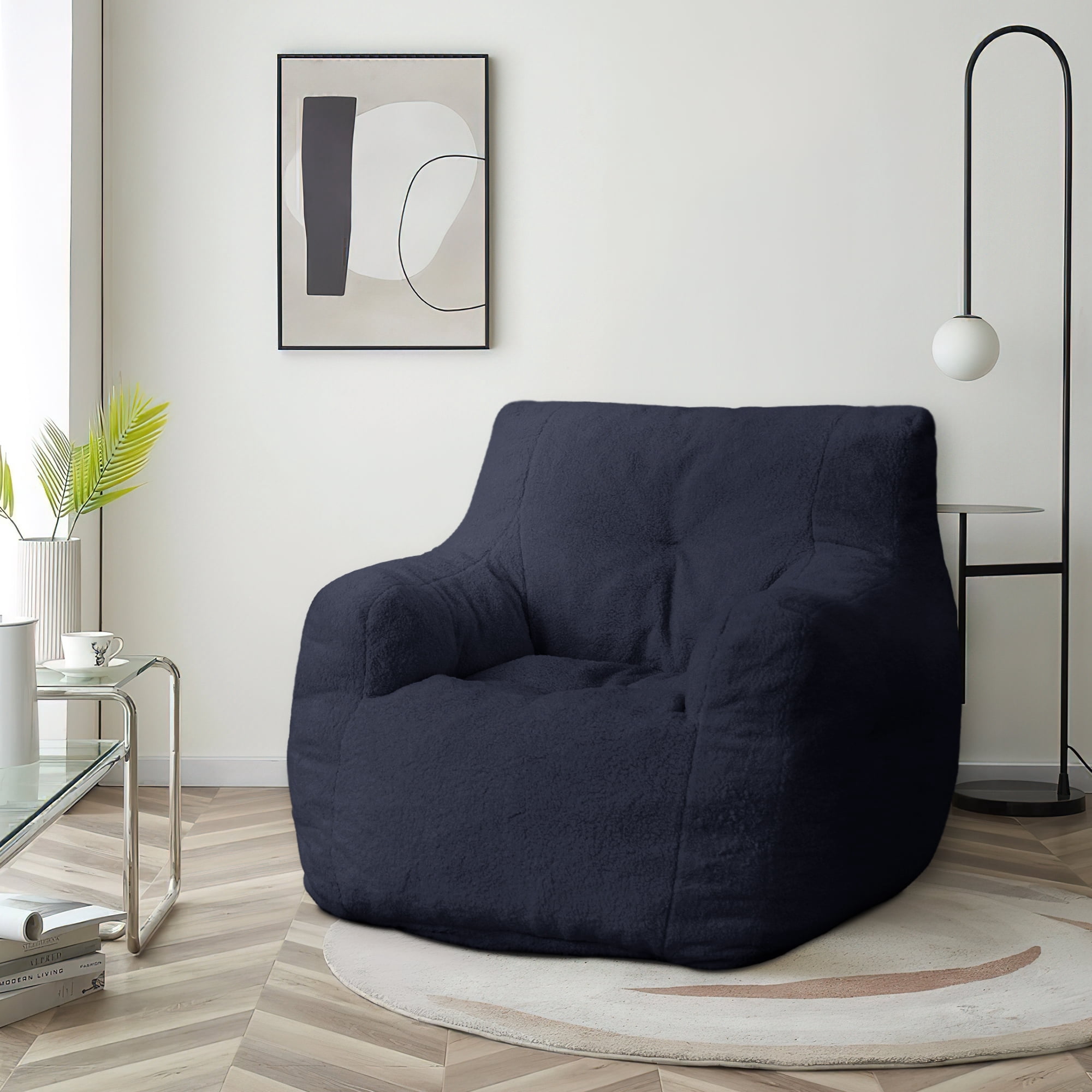 Stmoze Sherpa Bean Bag Chair, Bean Bag Chairs with Tufted Soft Stuffed ...