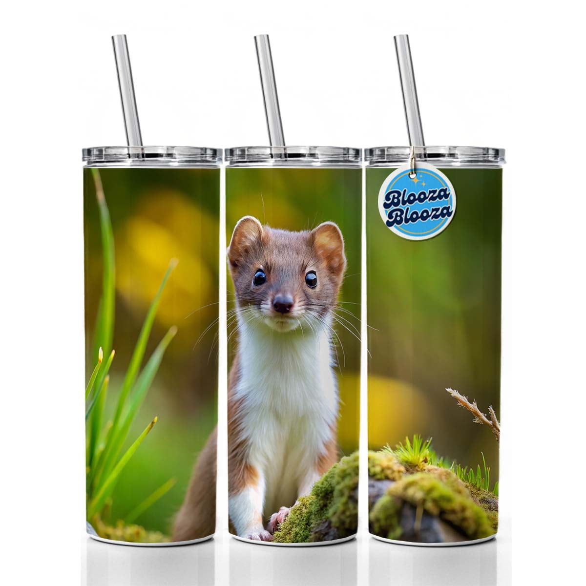 Stoat Ermine 20oz Insulated Water Bottle Skinny Tumbler Includes Straw ...