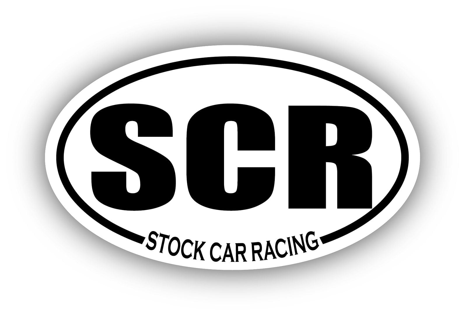 Stock Car Racing SCR Oval Bumper Sticker 3M Vinyl Decal 3 in x 5 in ...
