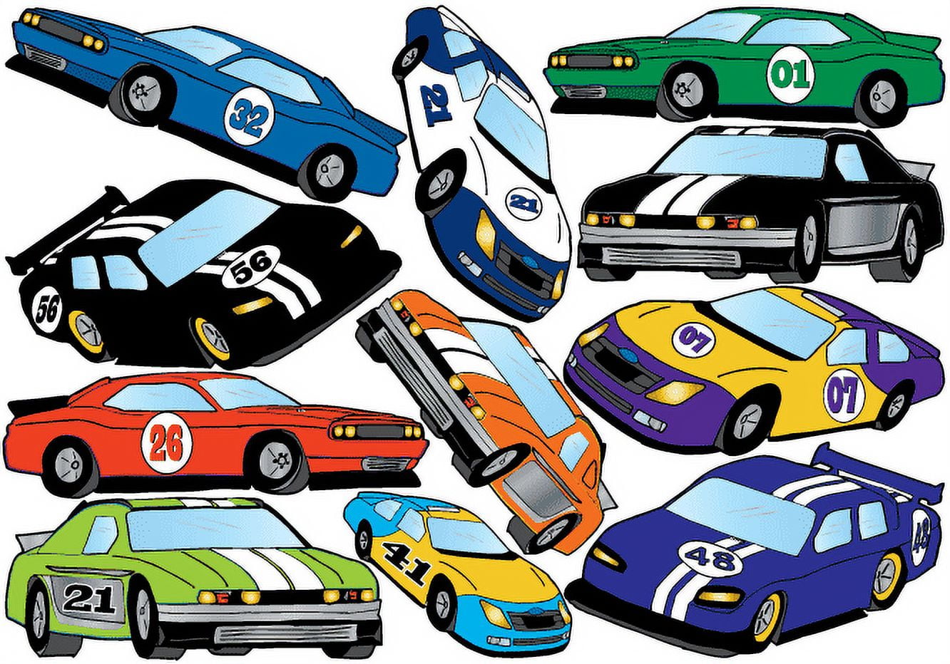 Stock Car Wall Stickers Decals / Race Car Wall Decor Graphics - Walmart.com