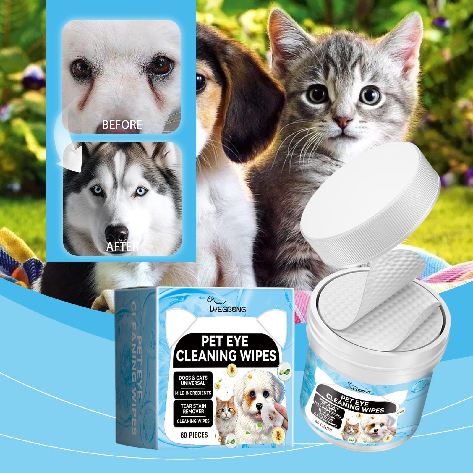 In Stock, Eye Cleaning Wipes, Pet Eye Care, Soft Cotton Pads, 5ml Size ...