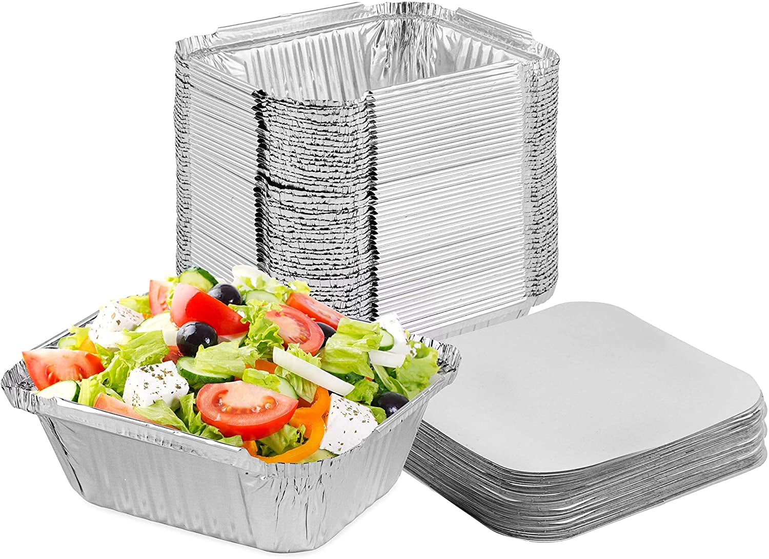 Stock Your Home 1 Lb Aluminum Takeaway Cookware with Lids (25 Pack ...