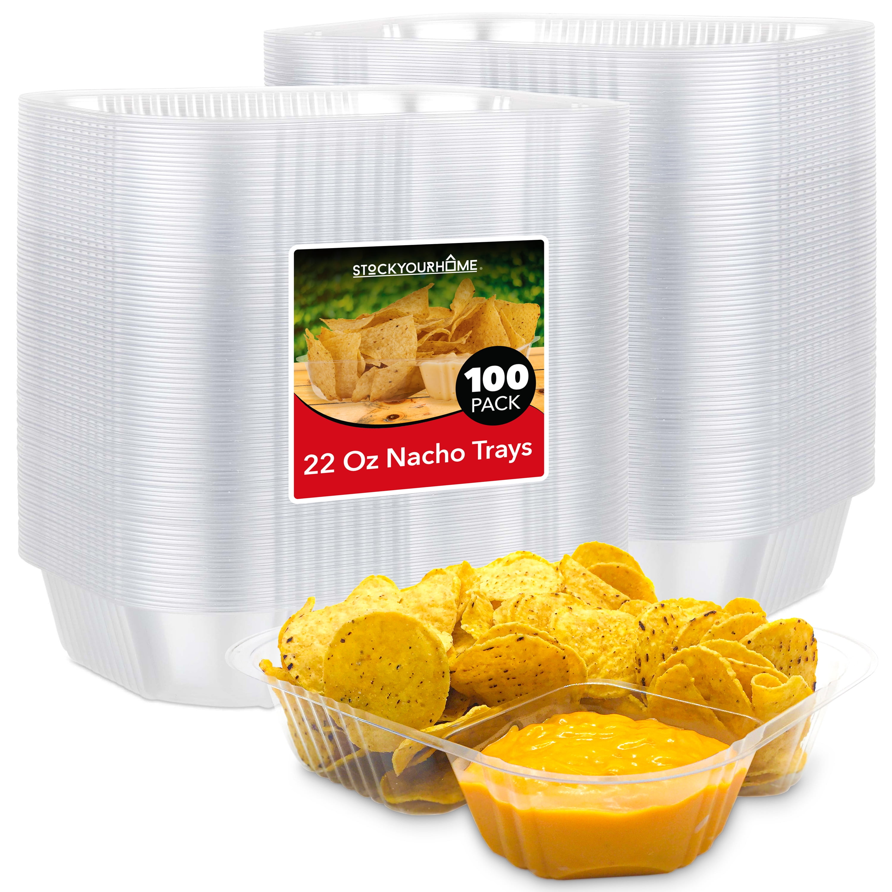 Stock Your Home 100 Pack, 22oz Large Nacho Trays - Ideal for Snacks ...