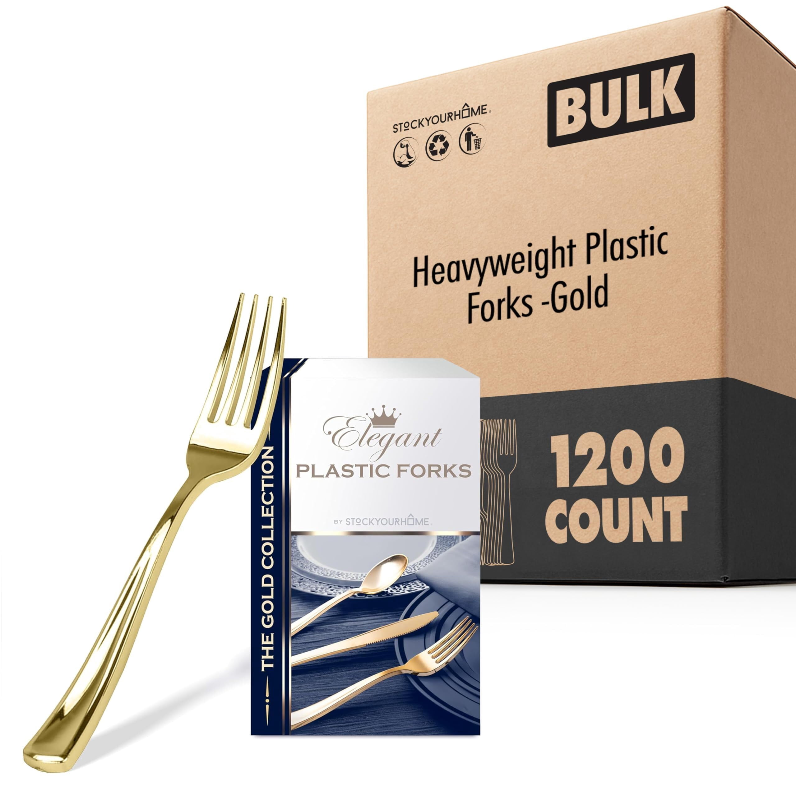 Stock Your Home 1200 Disposable Heavy Duty Plastic Forks, Fancy ...
