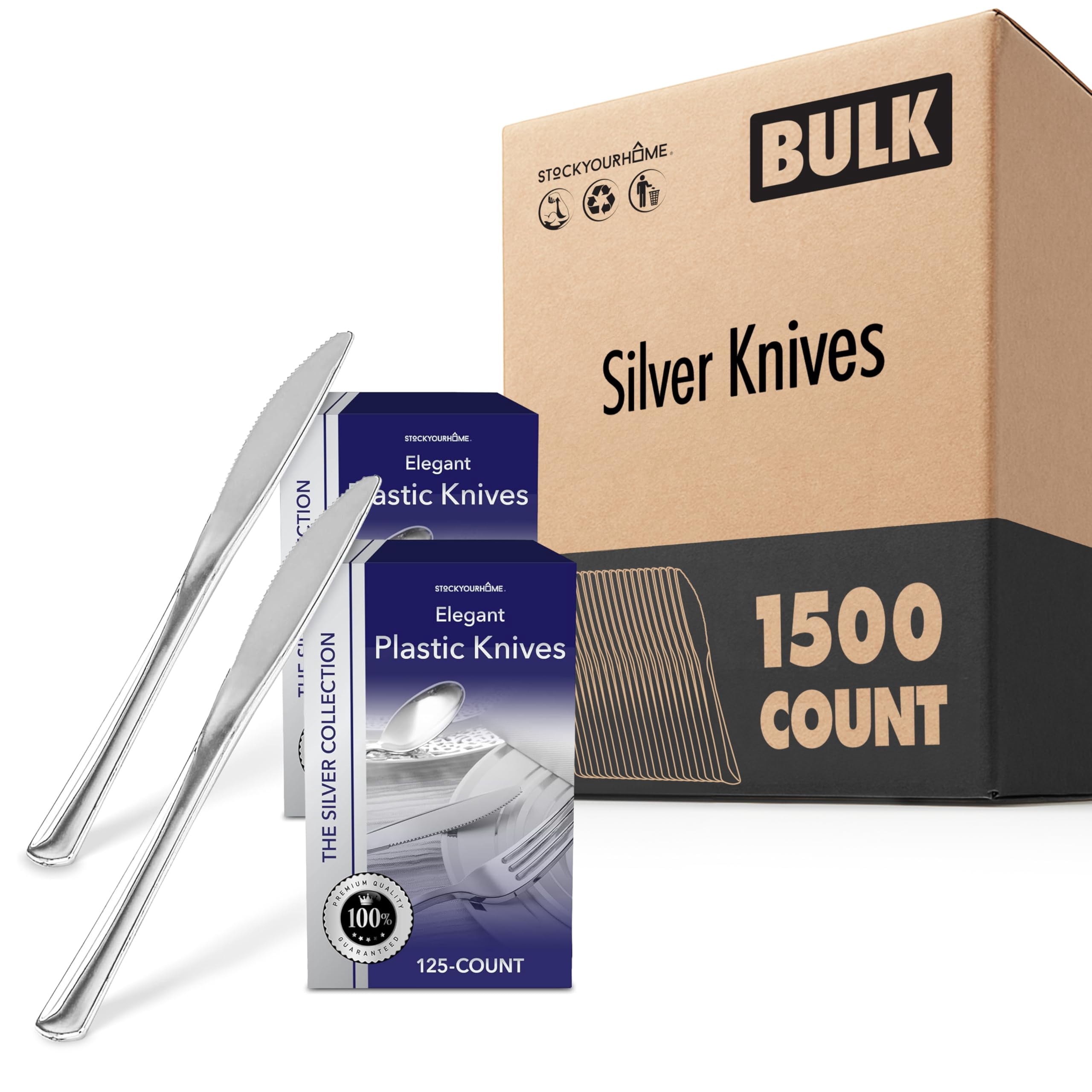 Stock Your Home 1500 Disposable Heavy Duty Plastic Knives, Fancy ...