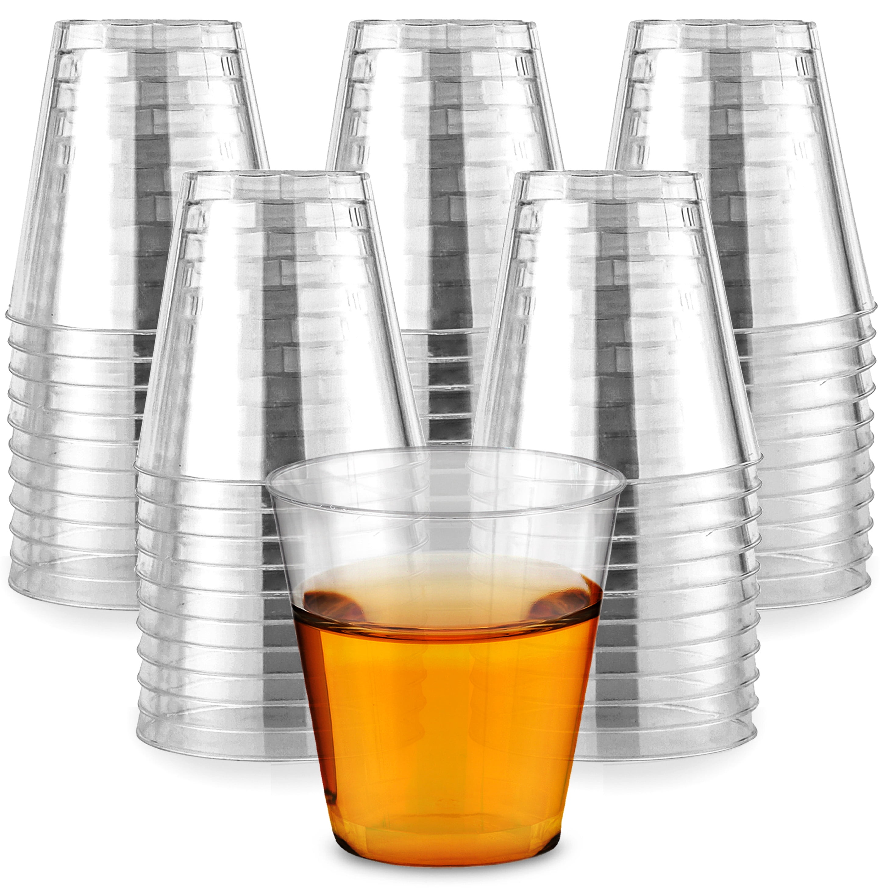 Stock Your Home 2 oz Clear Plastic Shot Cups, Disposable Sampling Cups ...