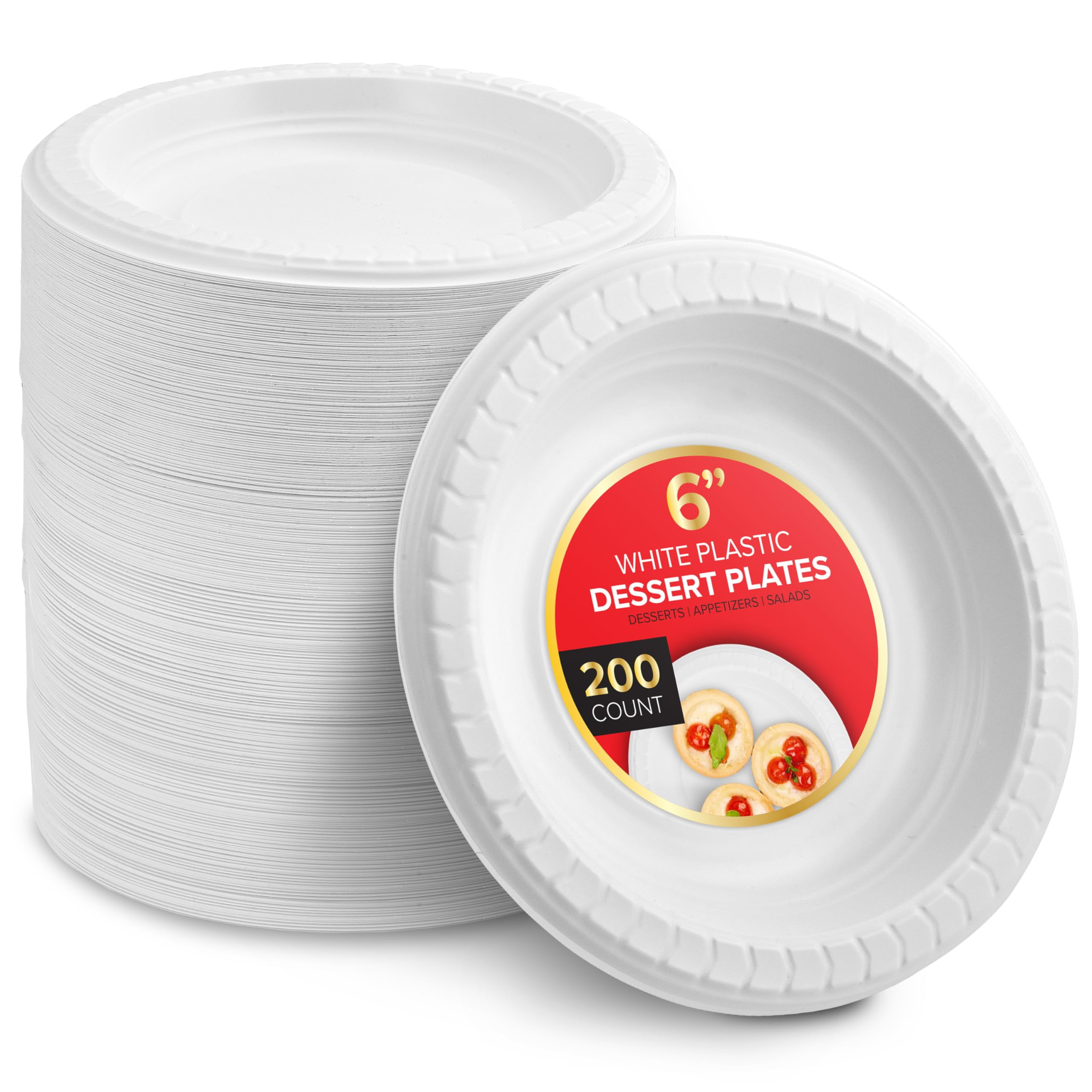 Stock Your Home 200 Count Premium AFN1White Plastic Plates, 6 Inch ...