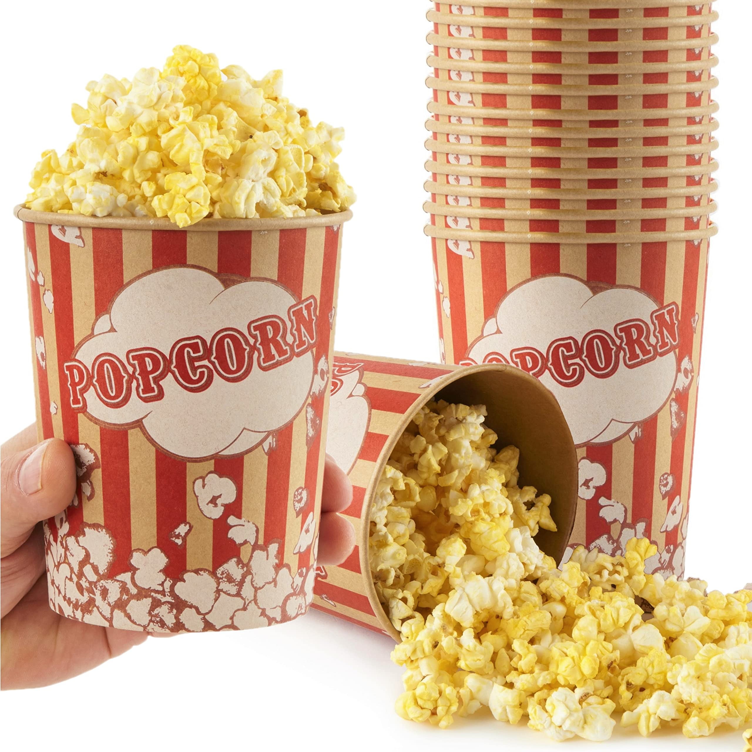 Stock Your Home 32 Oz Kraft Popcorn Buckets (25 Count) - Greaseproof ...