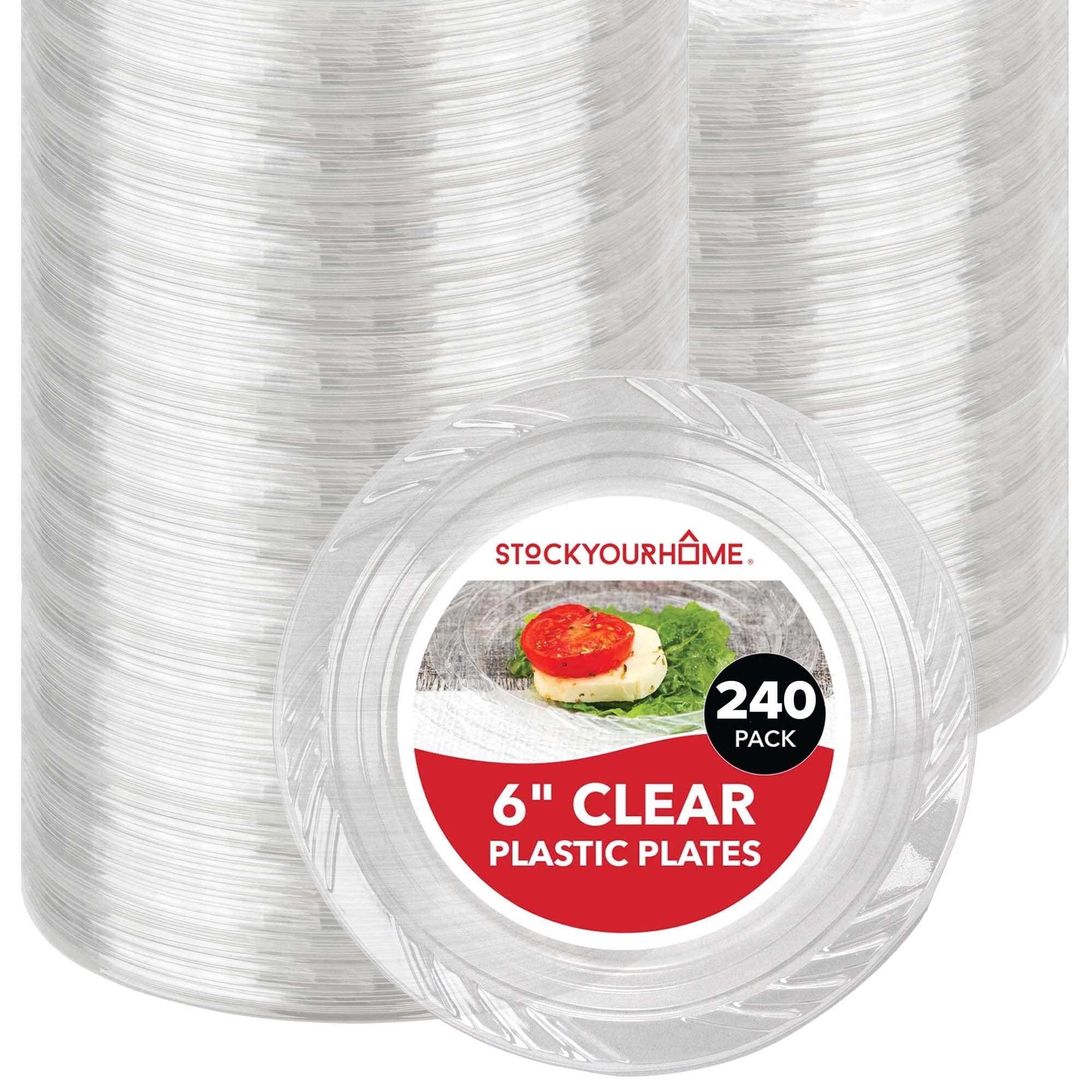 Stock Your Home 6-Inch Plastic Dessert AFN1Plates (240 Pack) - Flexible ...
