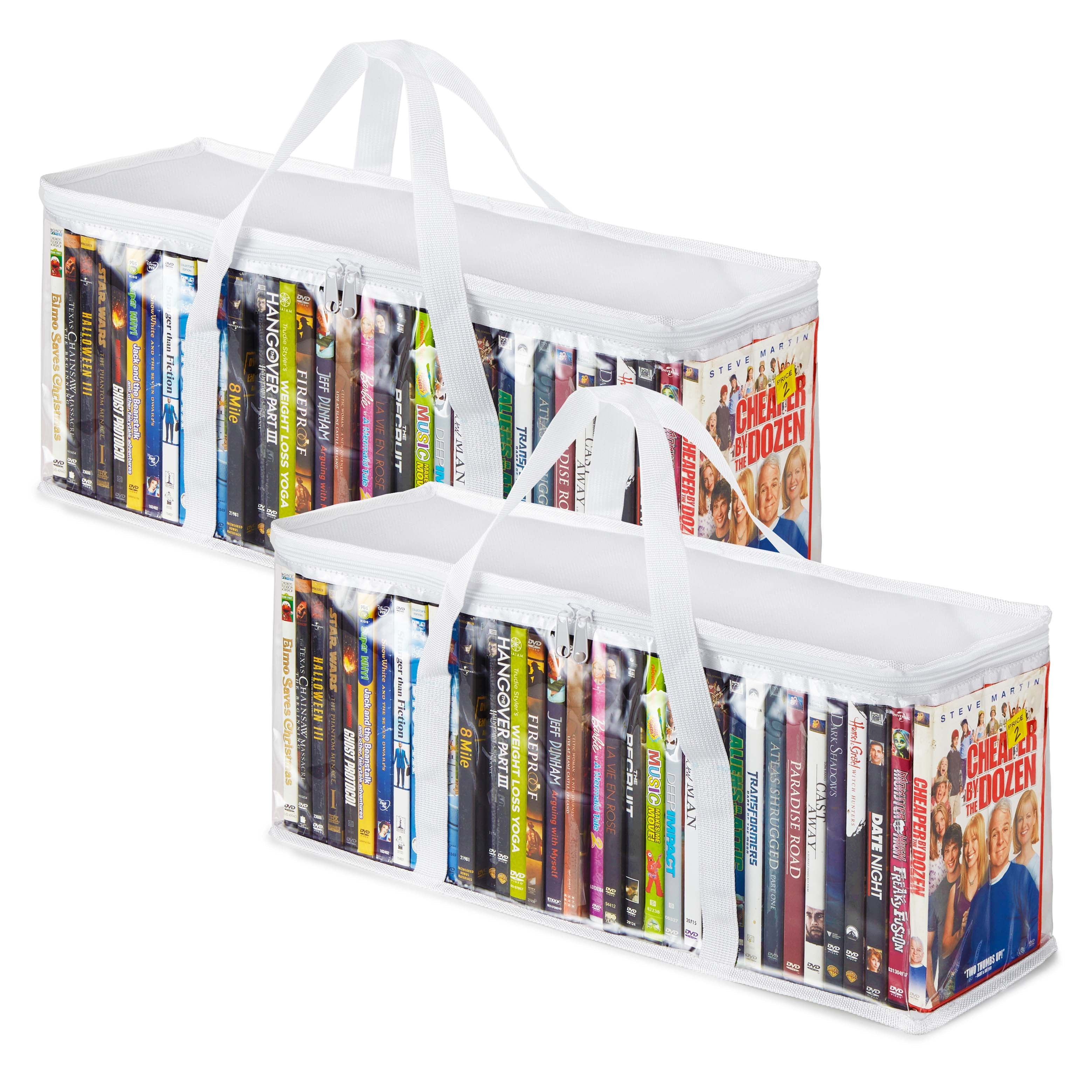 DVD Storage Bags (Set of 2) - Clear Media Organizer for DVDs, CDs ...