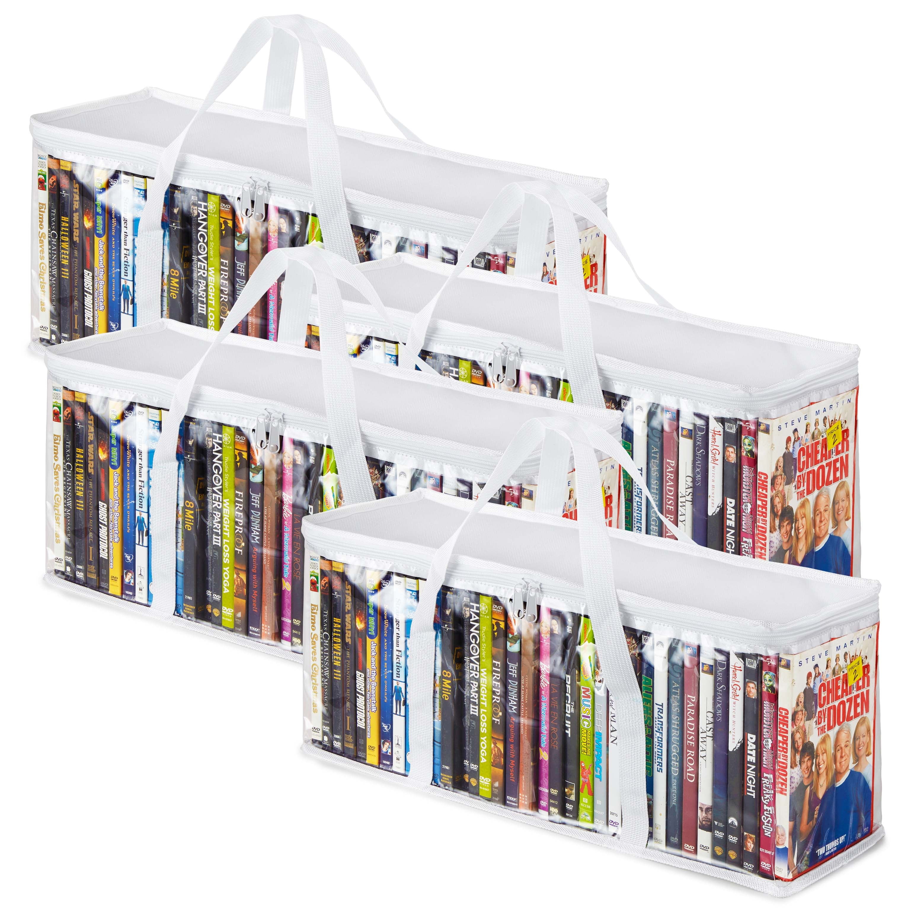 Free Shipping! Stock Your Home DVD Storage Bags Set of 4 White Media ...